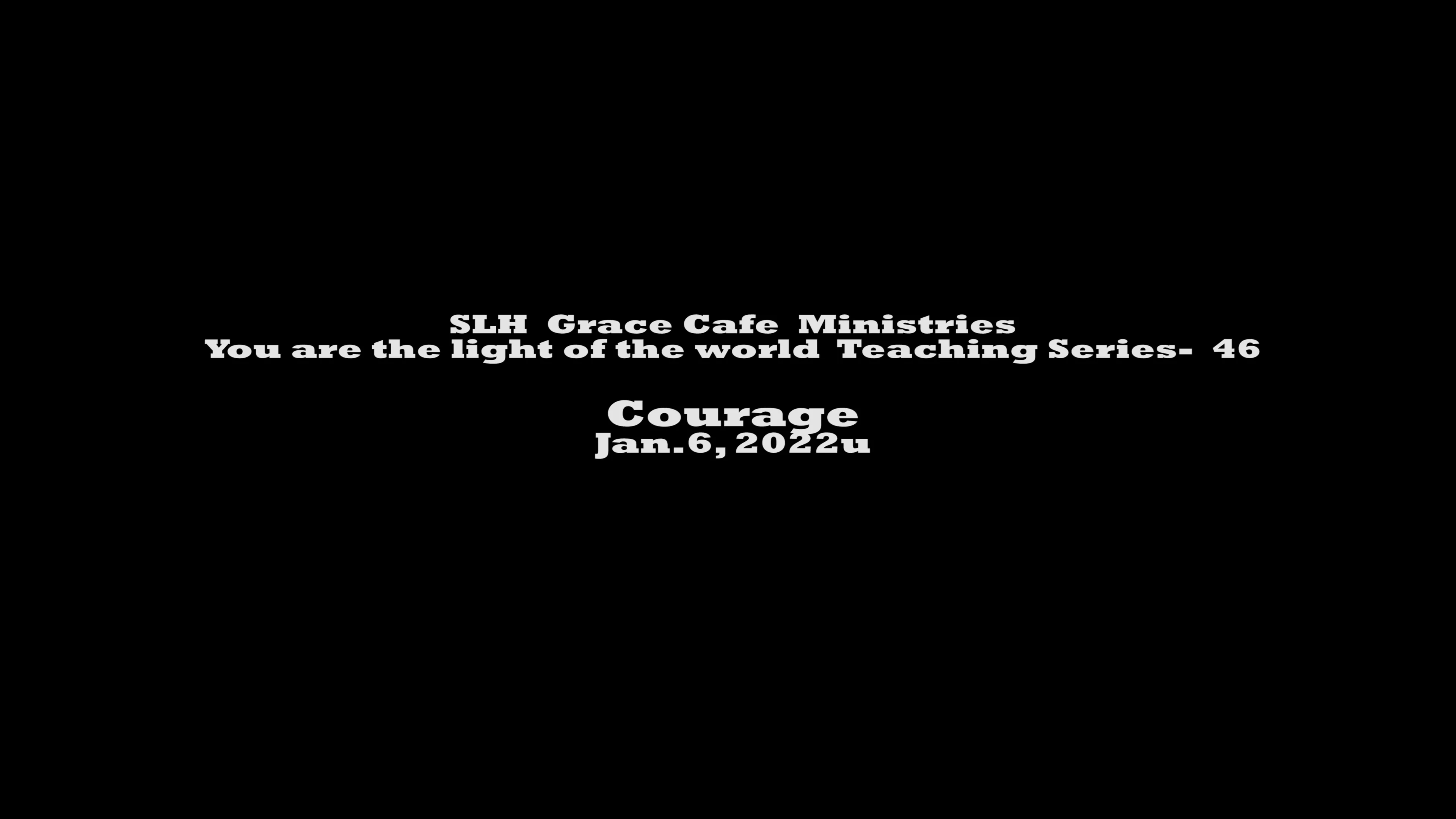 Grace Cafe teaching on courage on Vimeo