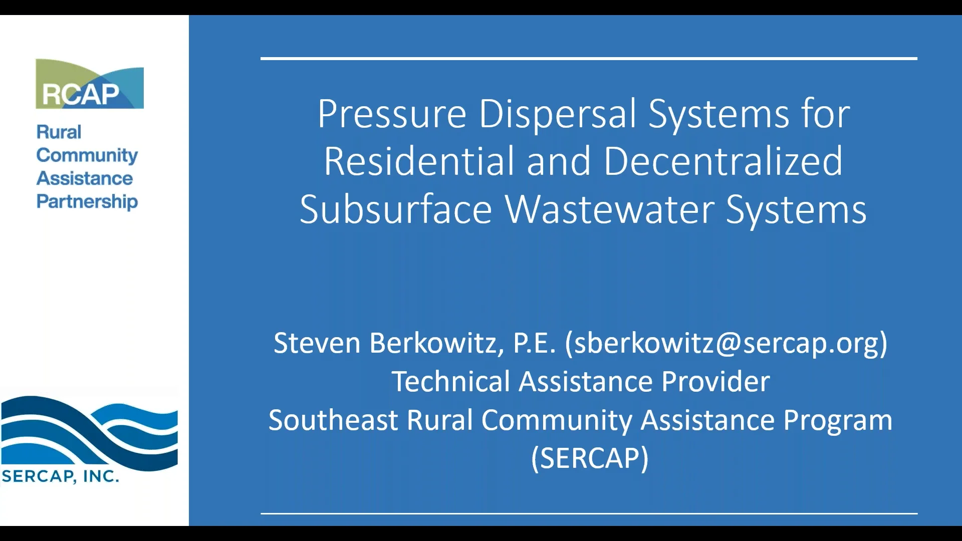 RCAP Webinar | Pressure Dispersal Systems for Residential and ...