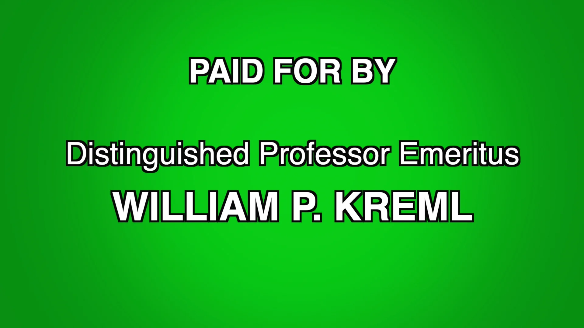 William P. Kreml on Vimeo