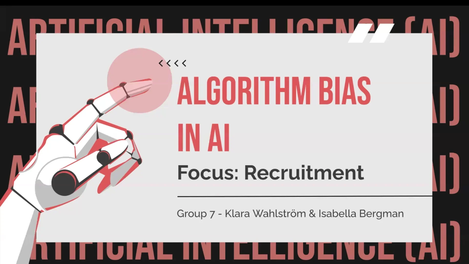 AI Algorithm Bias in Employment Recruitment on Vimeo