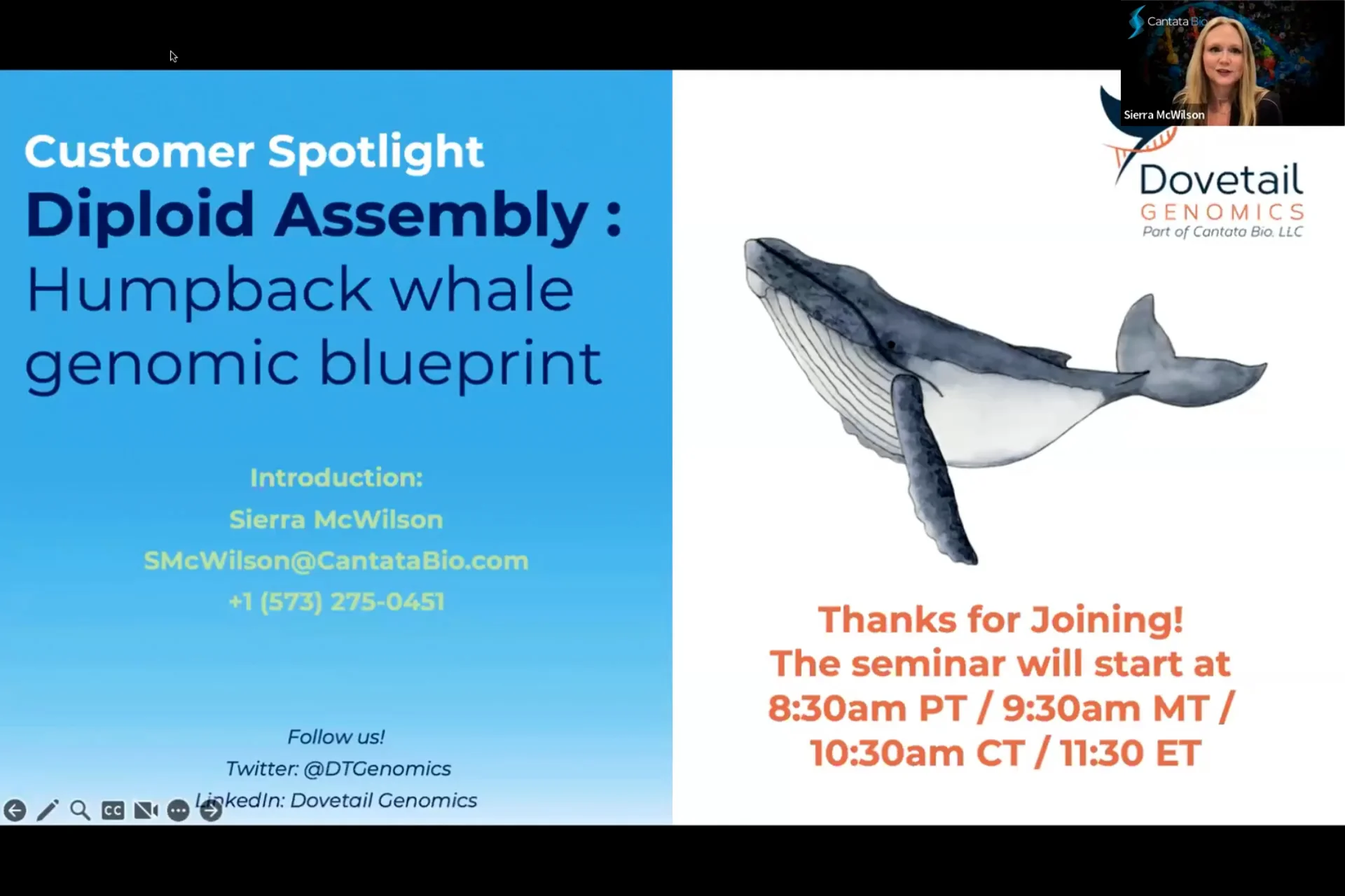 Customer Spotlight Webinar: Diploid Assembly: Humpback Whale Genomic ...