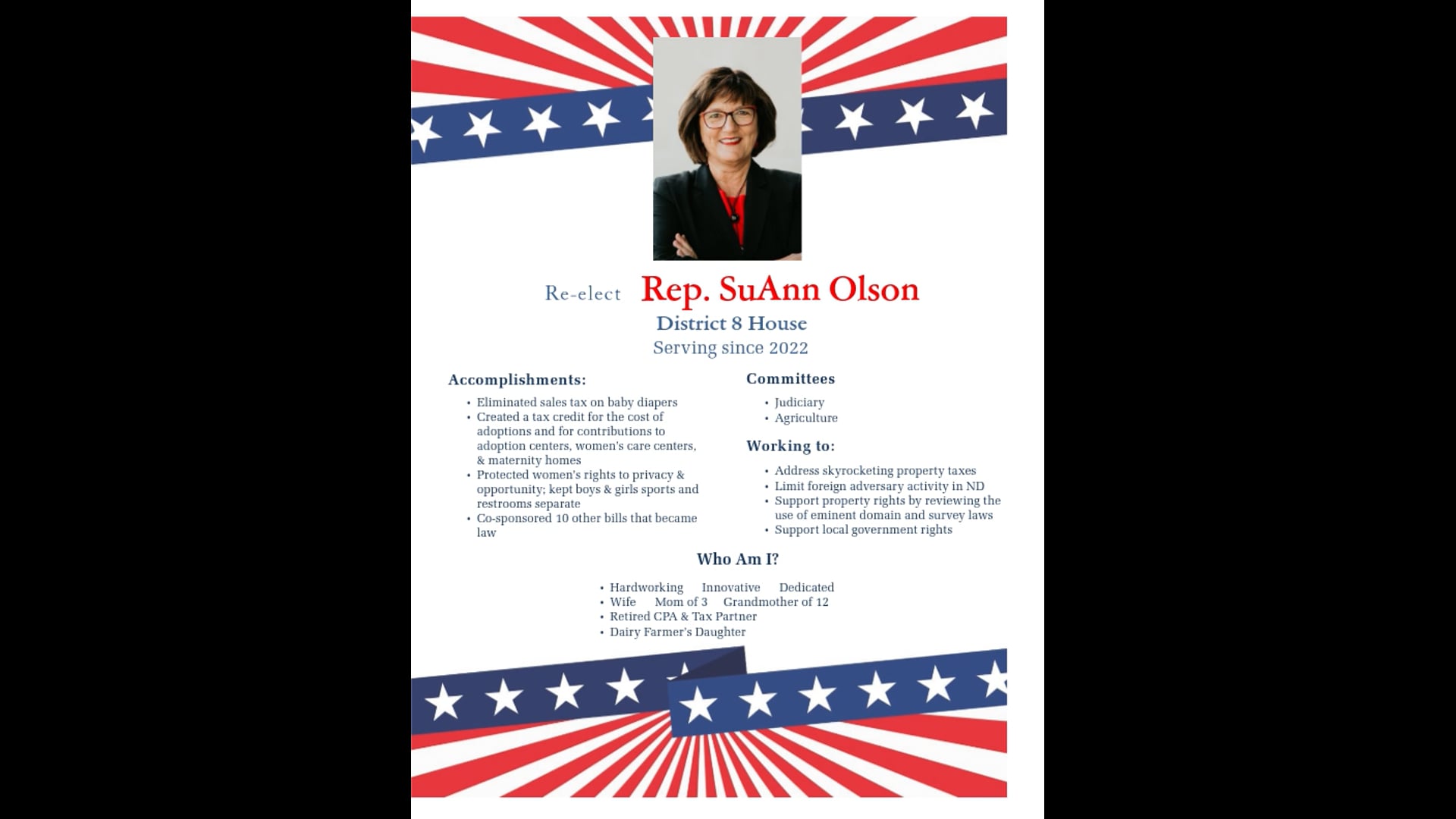 SuAnn Olson for District 8 House Seat