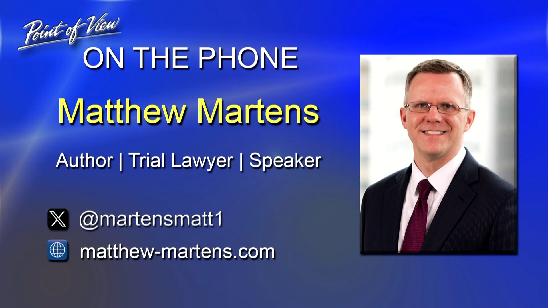 Point of View Livecast - Thursday, May 16, 2024 - Matt Martens on Vimeo