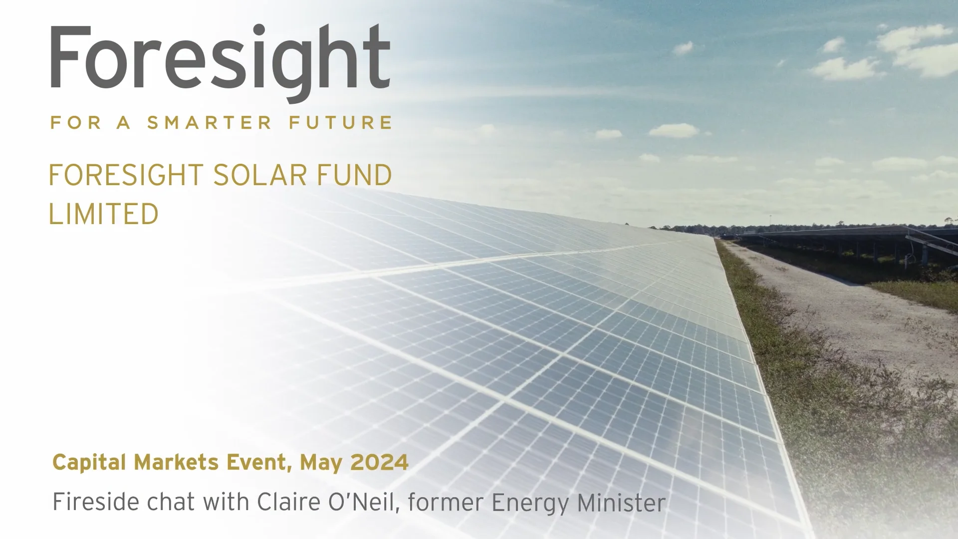 Foresight Solar, Fireside Chat with Claire O'Neil on Vimeo