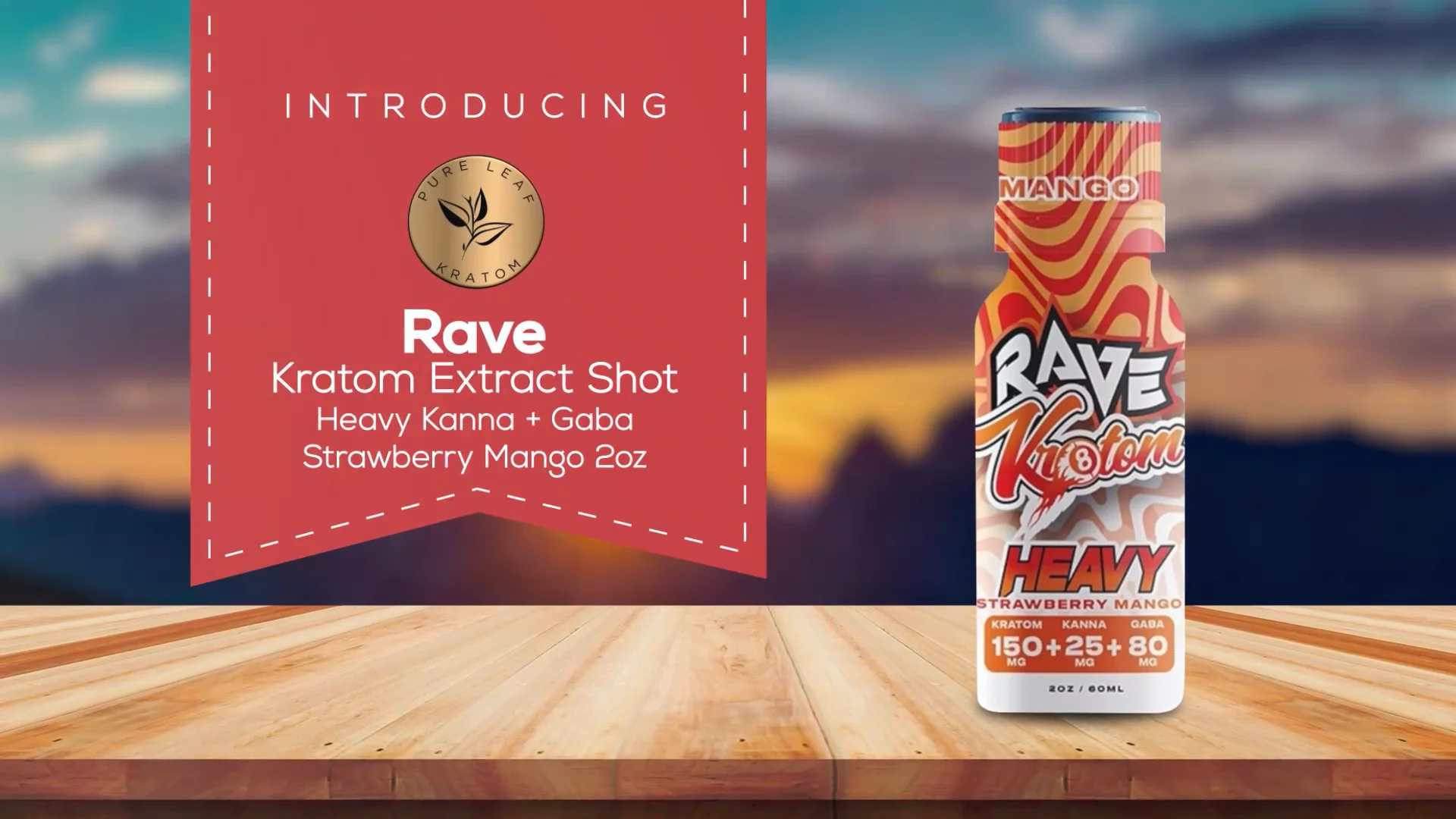 Rave Kratom Extract Shot Heavy Kanna + Gaba Strawberry Mango 2oz on Vimeo