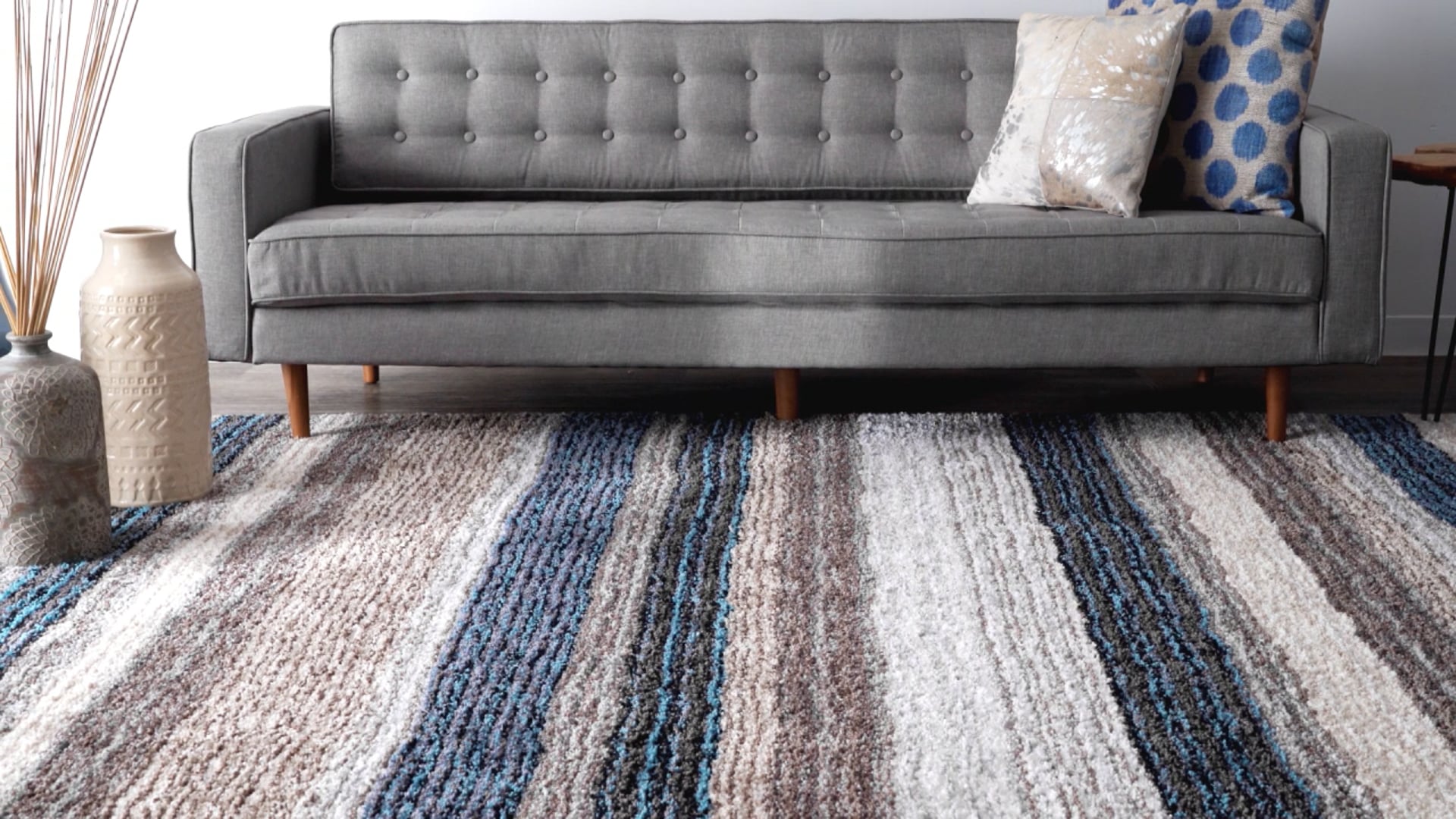 Hand-Tufted Striped Shaggy Plush Shag Rug, 10'x14' - Contemporary ...