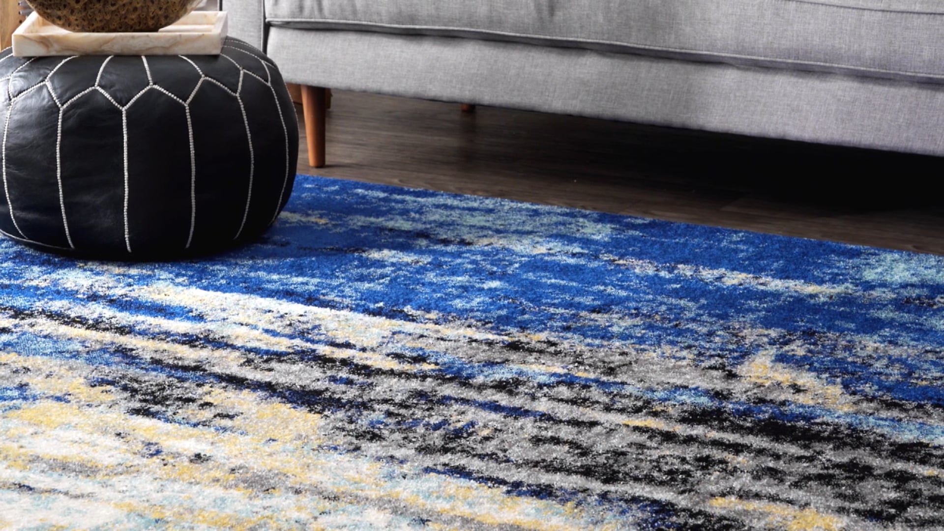 Katharina, Machine Made Area Rug, Blue, 10'x14' - Contemporary - Area ...