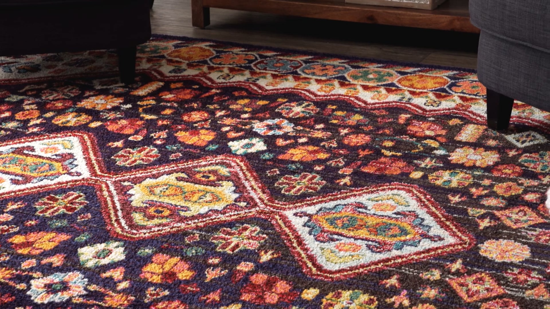 Traditional Vintage Vibrant Meadow Rug, 10'x14' - Mediterranean - Area ...