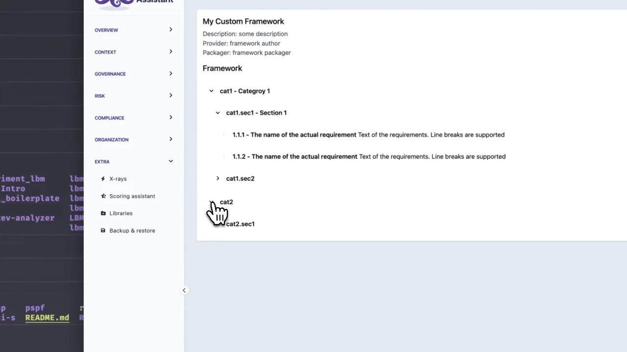 CISO Assistant: testing custom framework on Vimeo