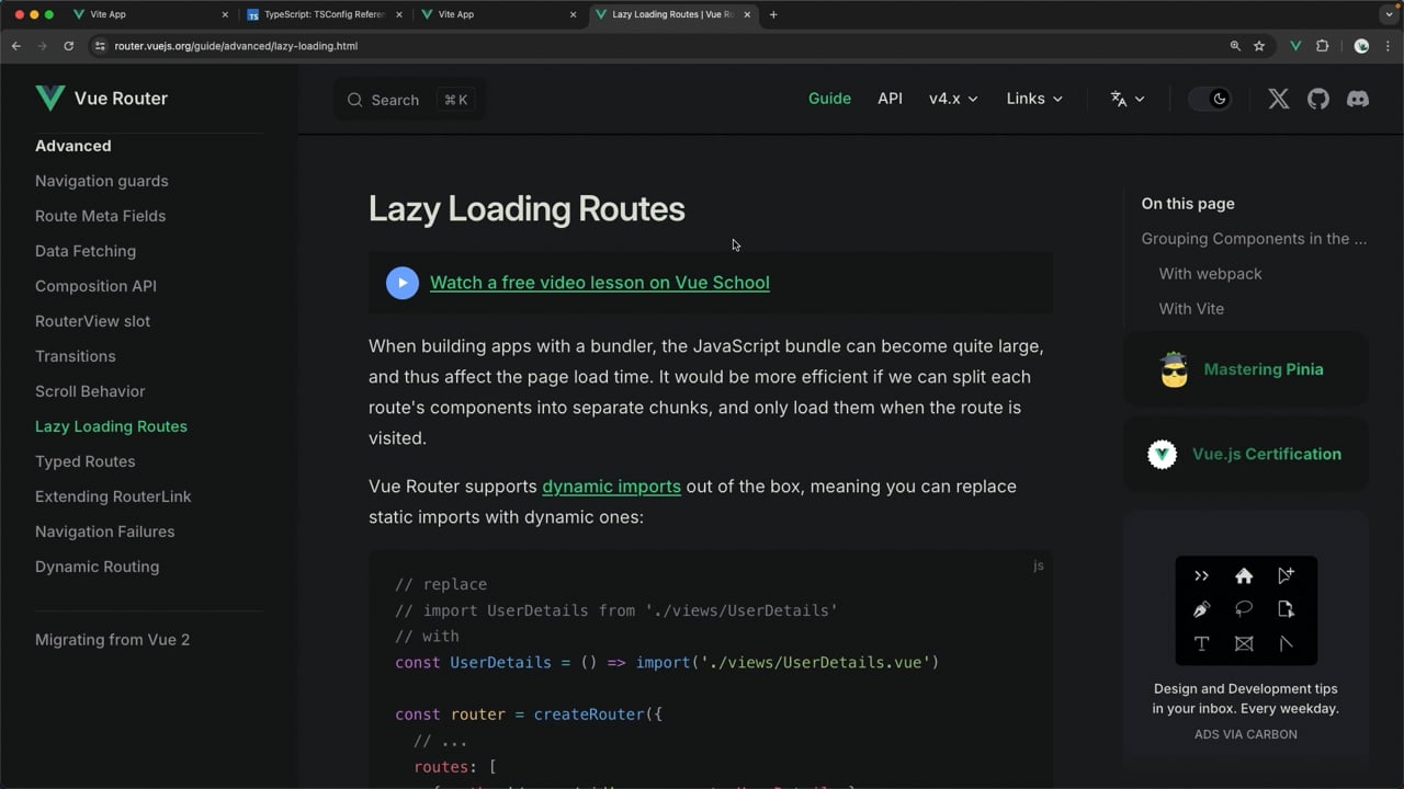 Lazy Loading Routes with Unplugin Vue Router - A Vue.js Lesson... Lazy Loading Routes with Unplugin Vue Router - A Vue.js Lesson...