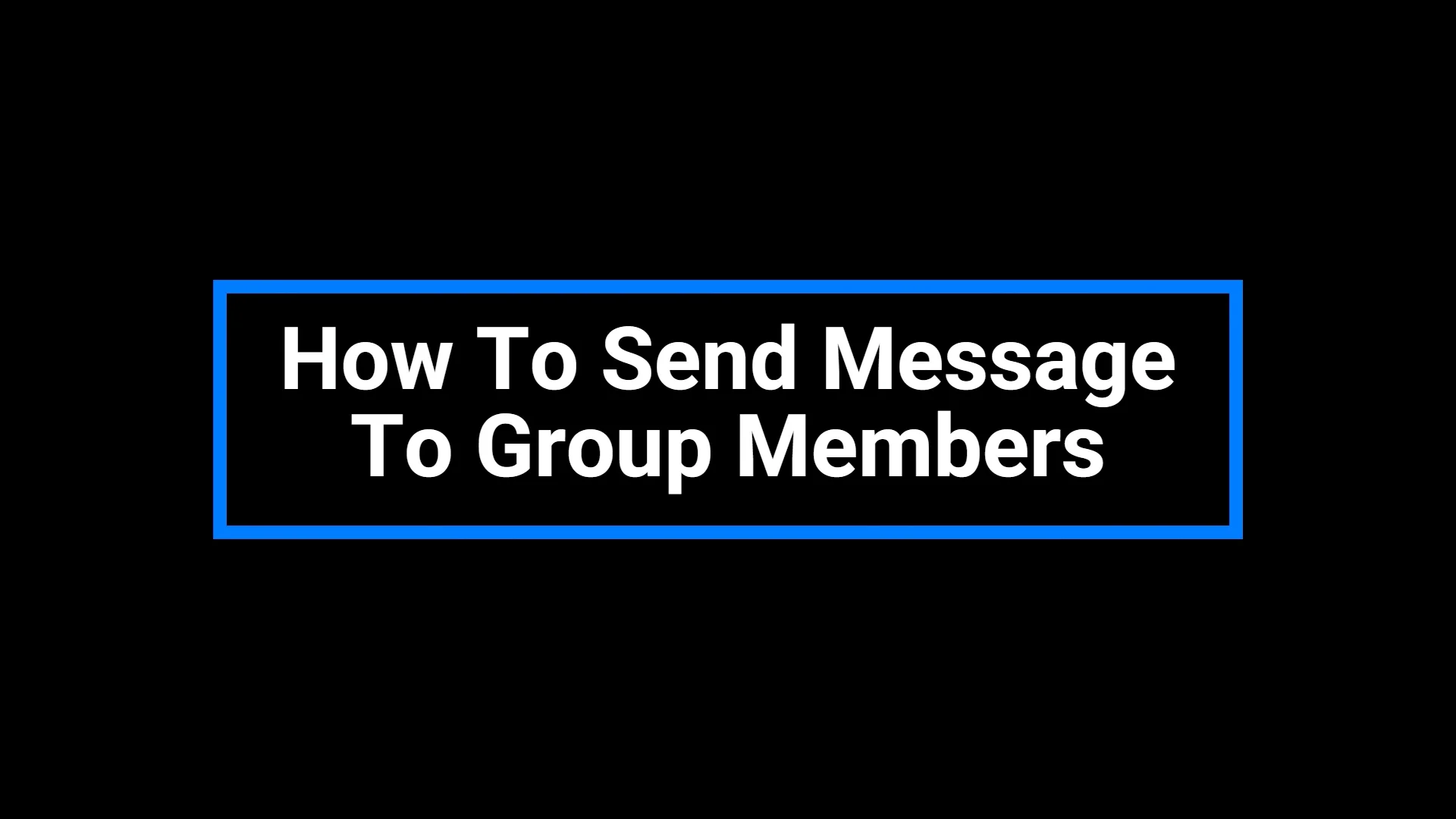 How To Send Message To Group Members on Vimeo