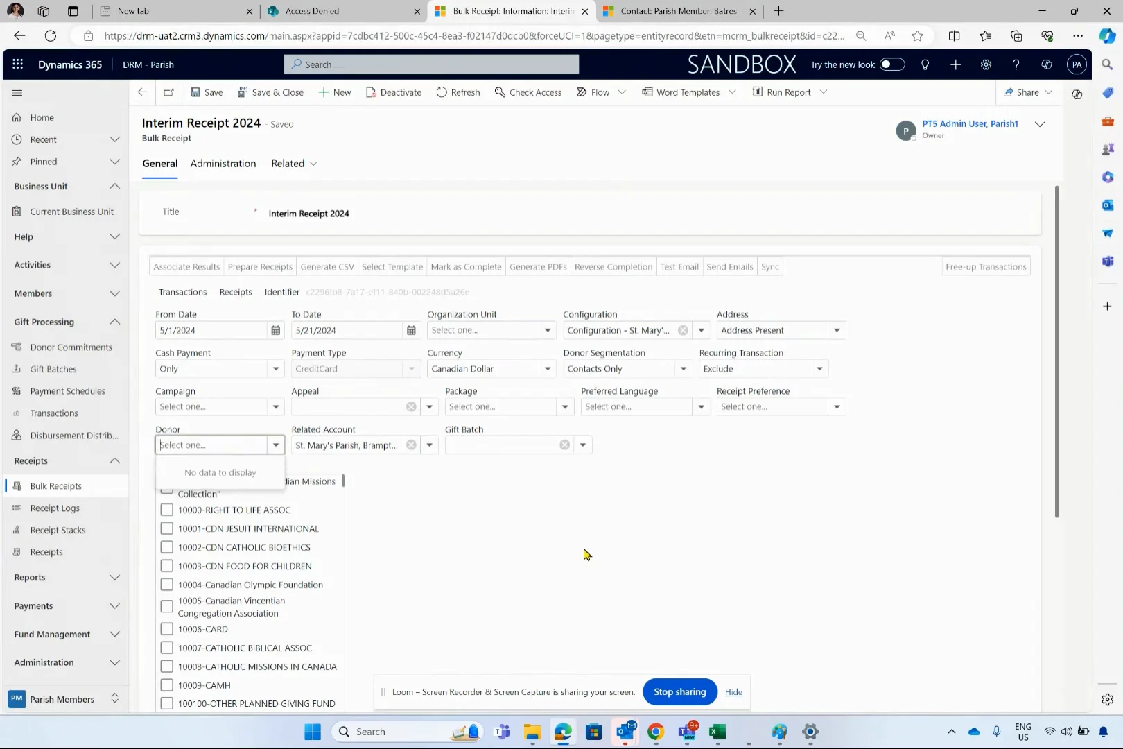 Creating Interim Tax Receipts for 2024 on Vimeo