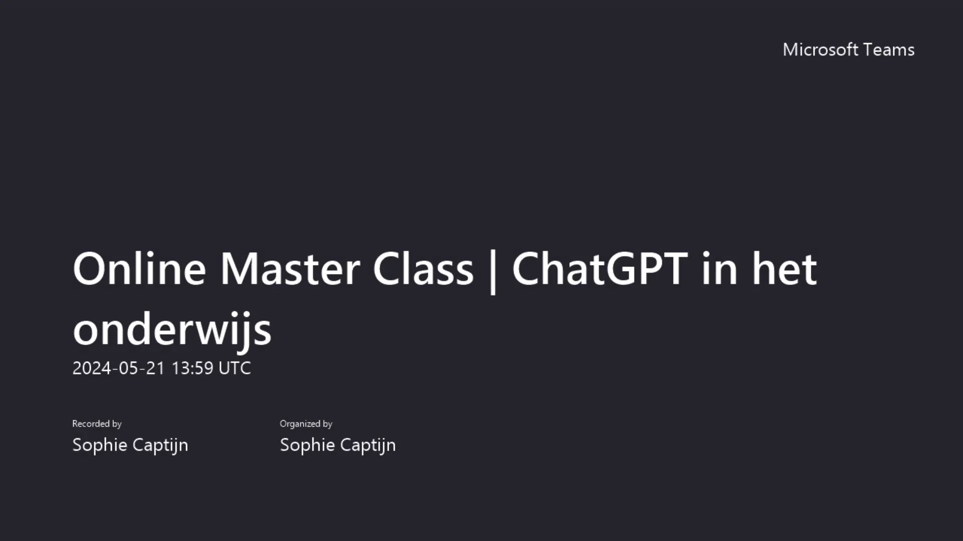 Online Master Class - ChatGPT in het onderwijs met Redmar Kruithof en ...