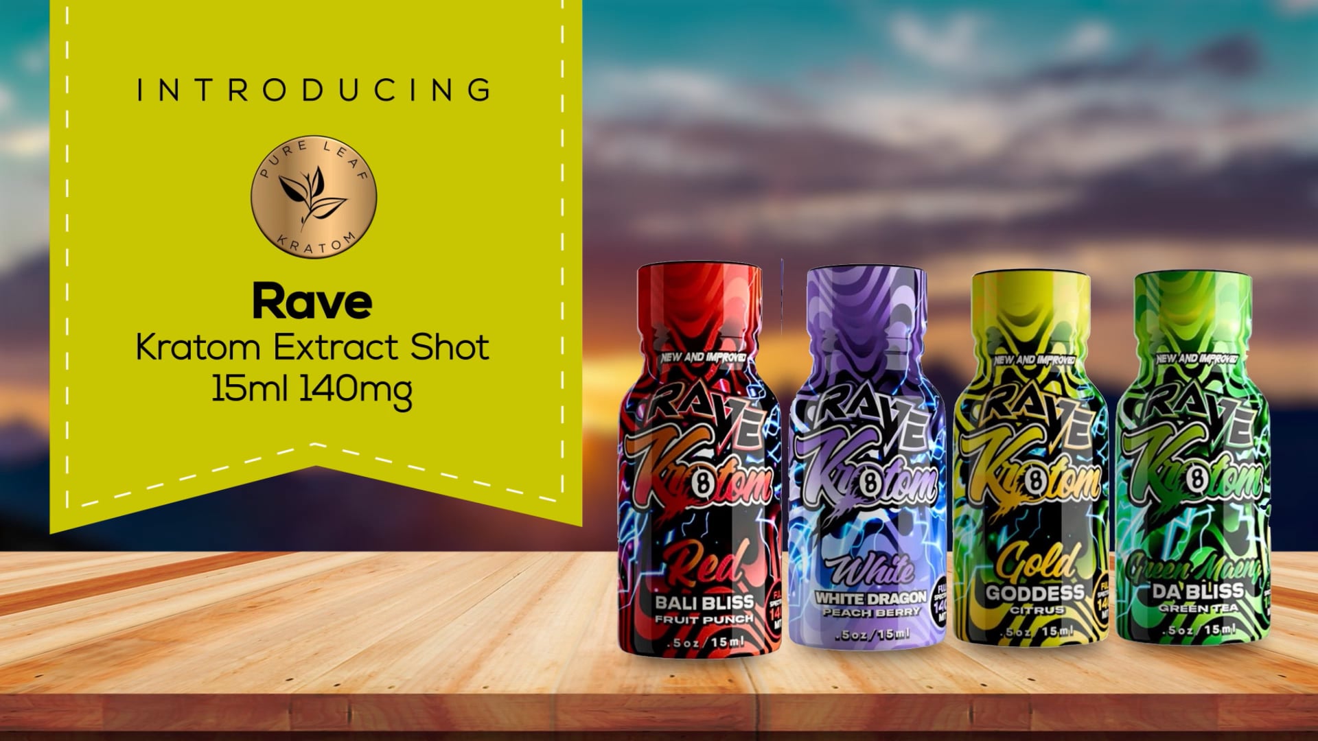 Rave Kratom Extract Shots 15ml 140mg