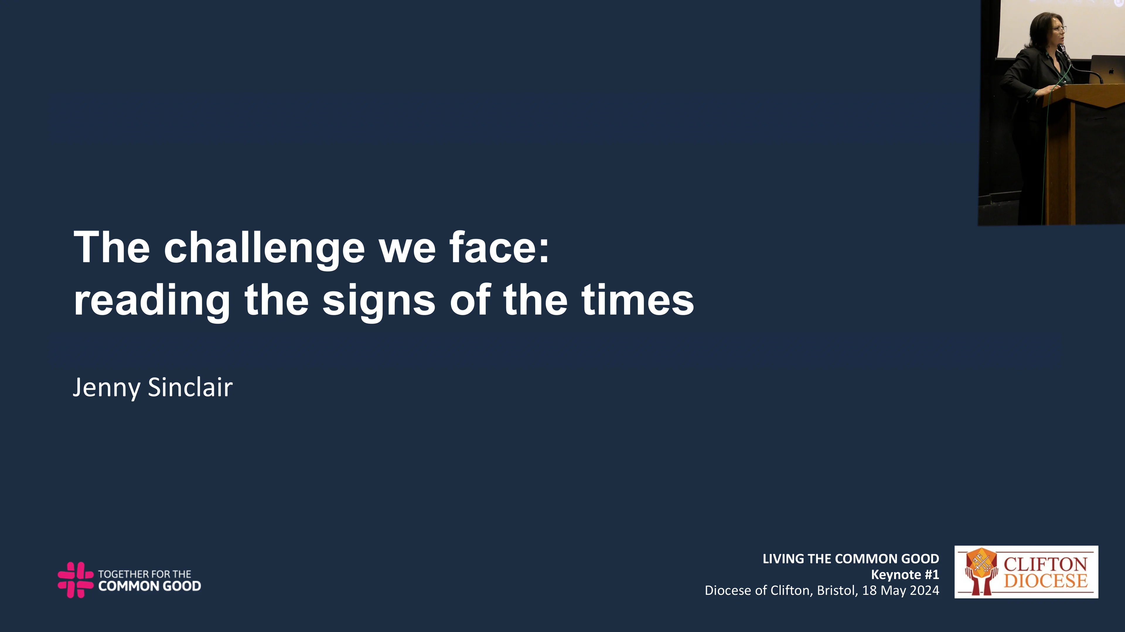 The challenge we face - reading the signs of the times - Jenny Sinclair - Part 1 on Vimeo