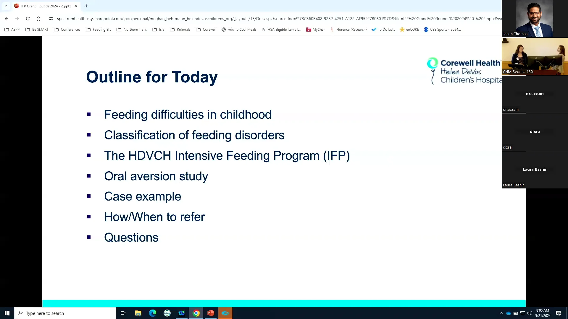 HDVCH Intensive Feeding Program w/ M. Behrmann, M.D. and N. Bandstra ...
