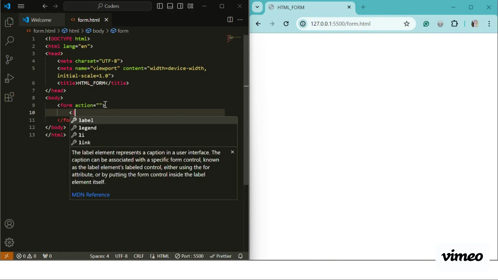 HTML Form Explained on Vimeo