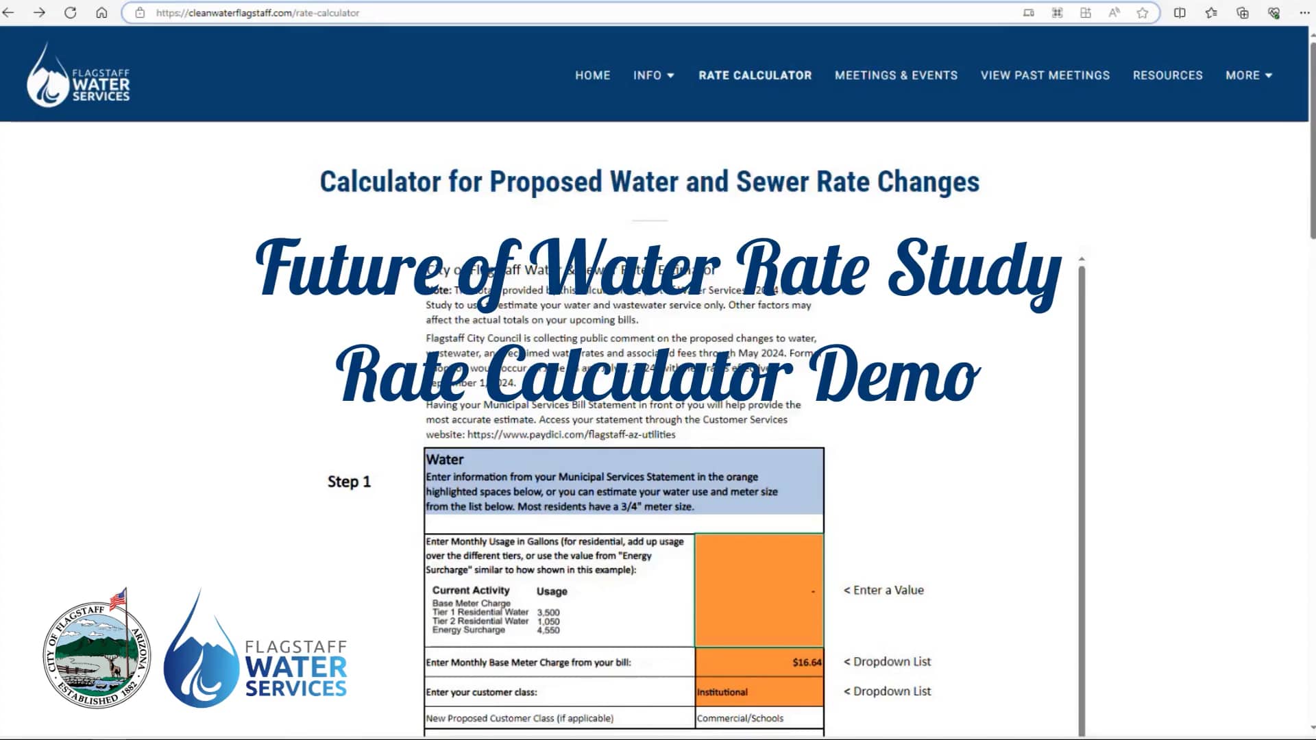 Future of Water Rate Calculator Demo on Vimeo