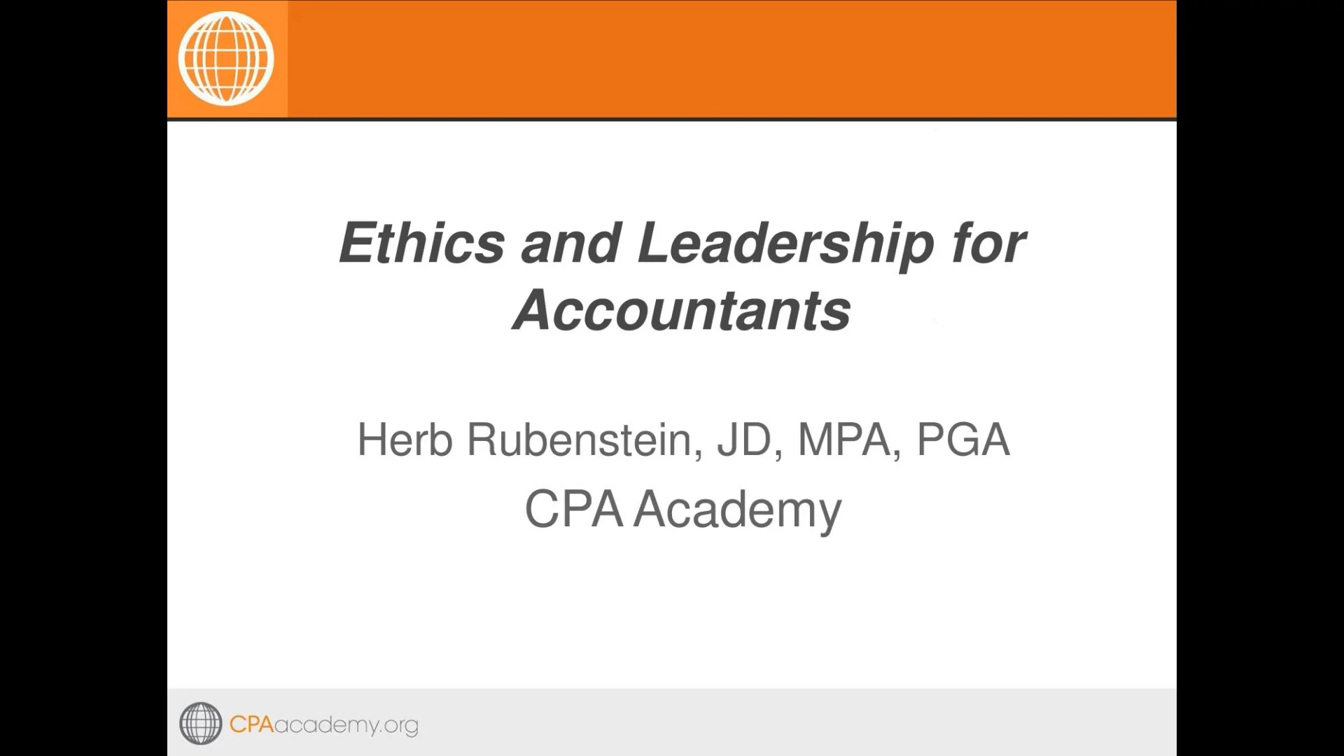 HERB RUBENSTEIN_ETHICS AND LEADERSHIP FOR ACCOUNTANTS on Vimeo