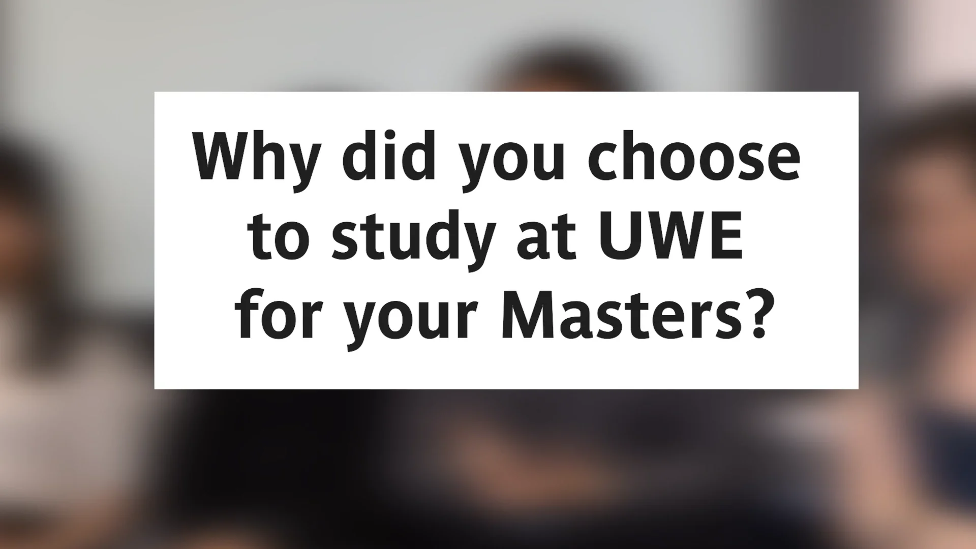 Why did you choose to study at UWE on Vimeo