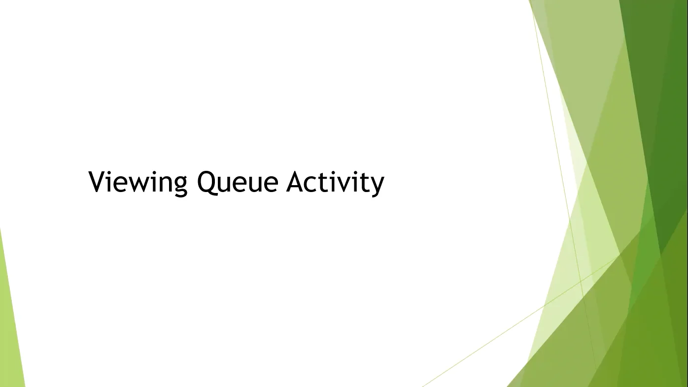 Viewing Queue Activity