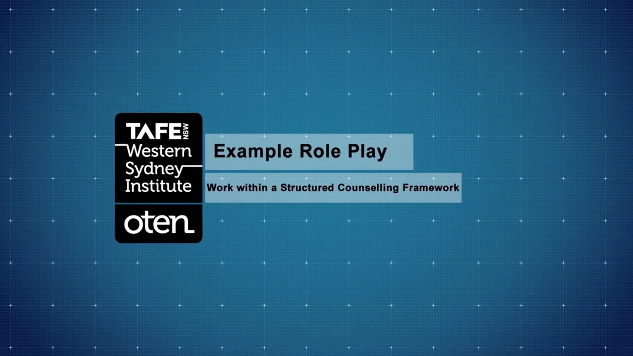 Community Services Example Counselling Role Play