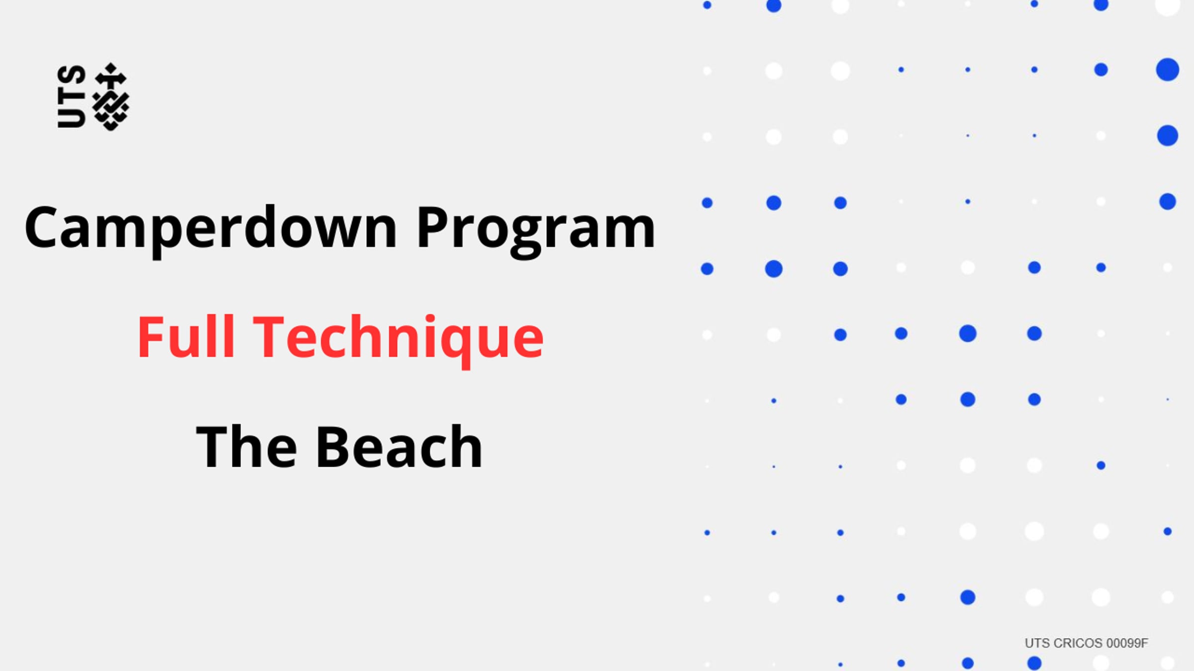 Camperdown Program Full technique. Picture description - the beach 1