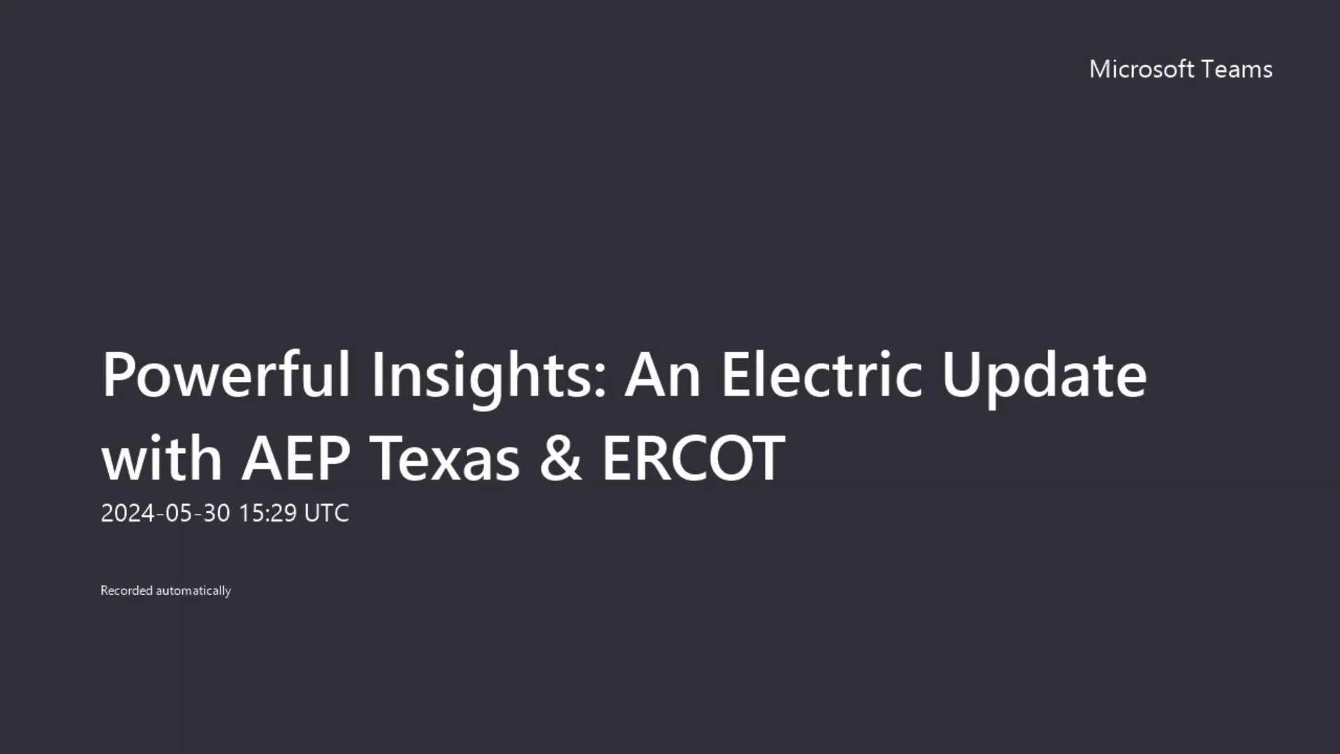 Powerful Insights: An Electric Update with AEP Texas & ERCOT on Vimeo