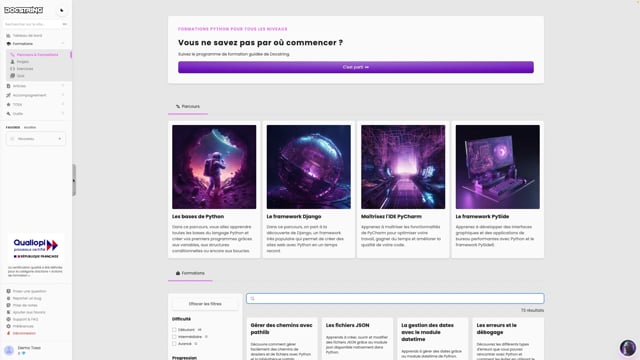 Bienvenue sur Docstring - Les formations