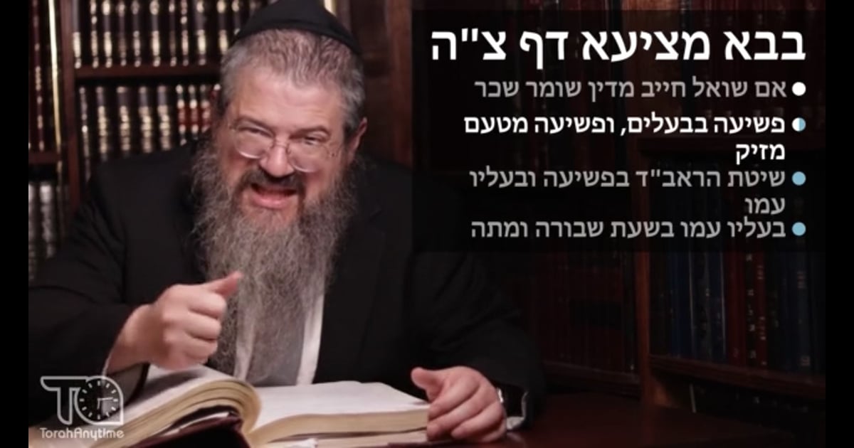 R' Moshe Chaim Katz | Bava Metzia daf 95 Is a shoel chayav midin shomer ...