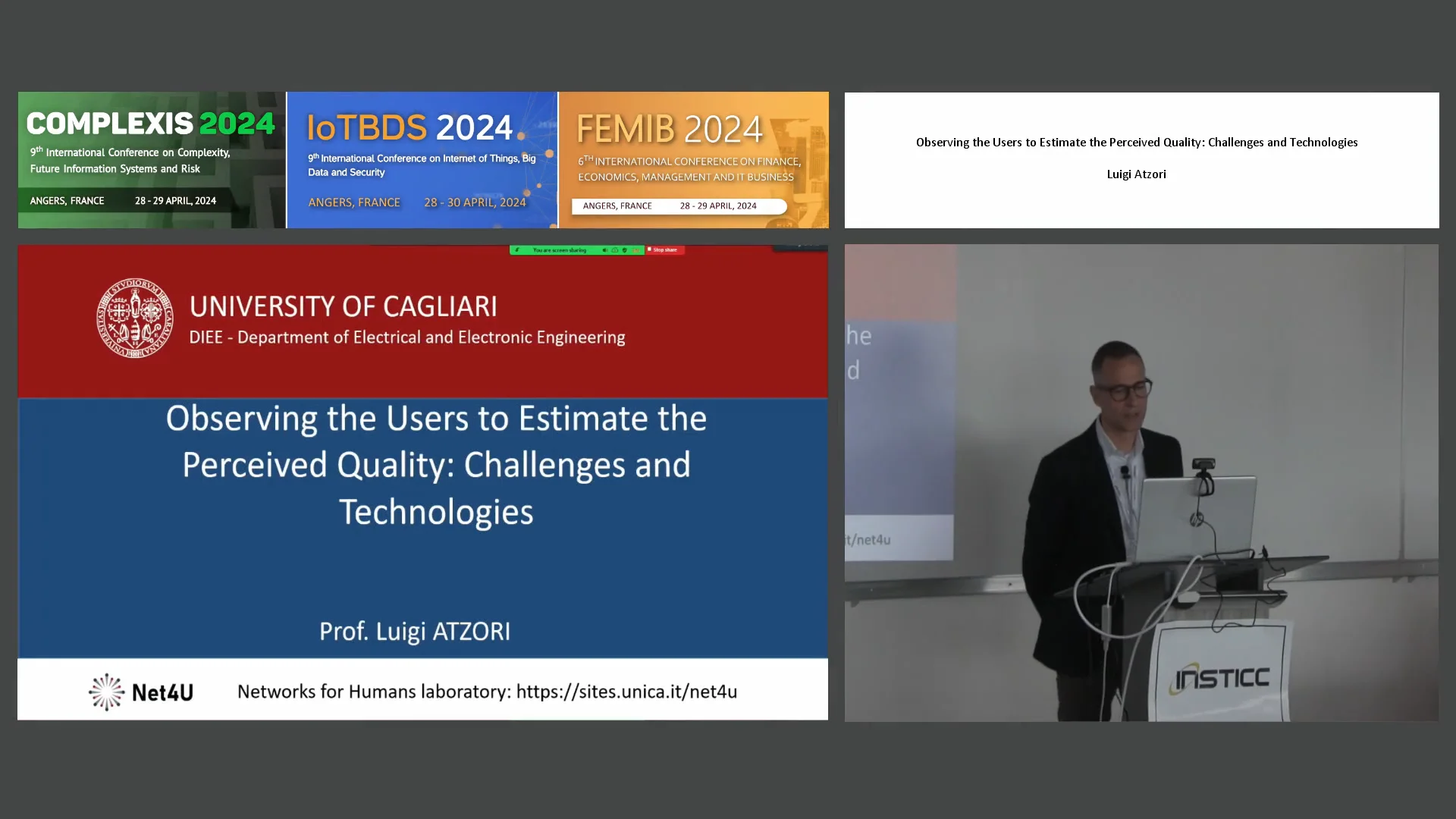 "Observing the Users to Estimate the Perceived Quality..." Prof. Luigi ...