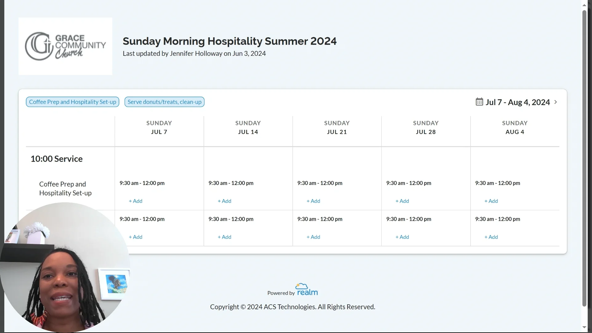 Volunteer Scheduling on Vimeo