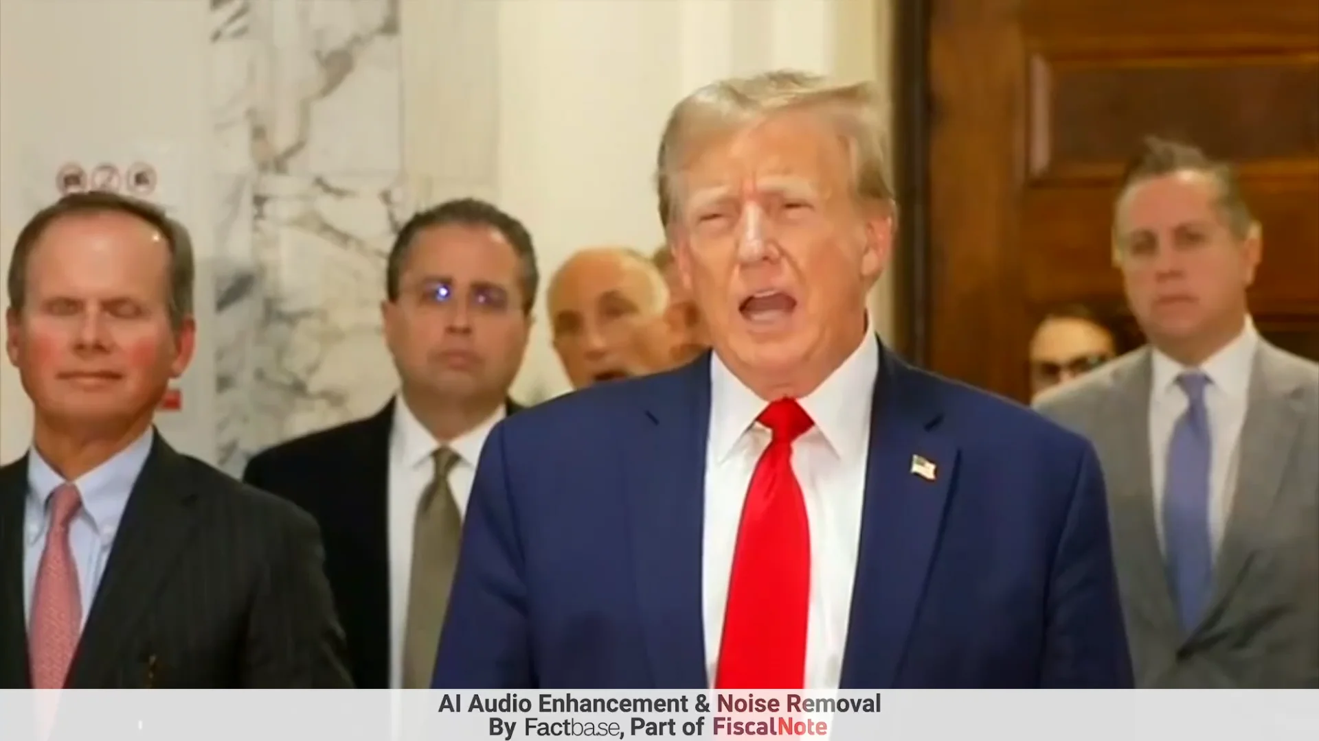 Press Gaggle: Donald Trump Speaks to Reporters on a Break From Court in ...