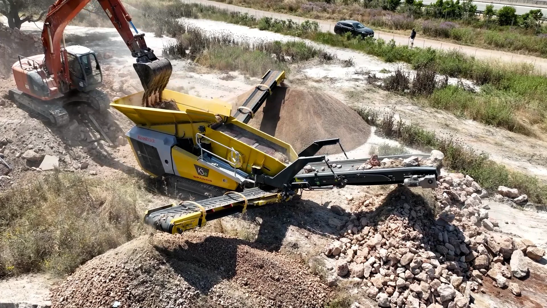 Keestrack Mobile Crushing and Screening Equipment - K3e Spanos on Vimeo