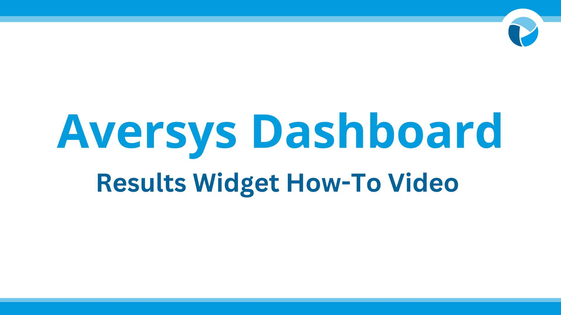 Aversys Dashboard Results Widget How-To Video on Vimeo