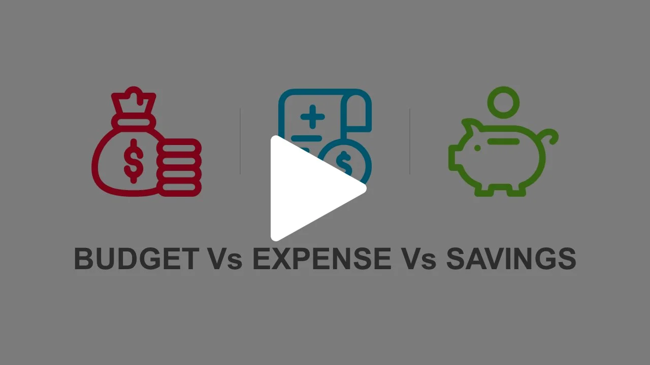 Budget Vs Expense Vs Savings Animated Presentation - SketchBubble