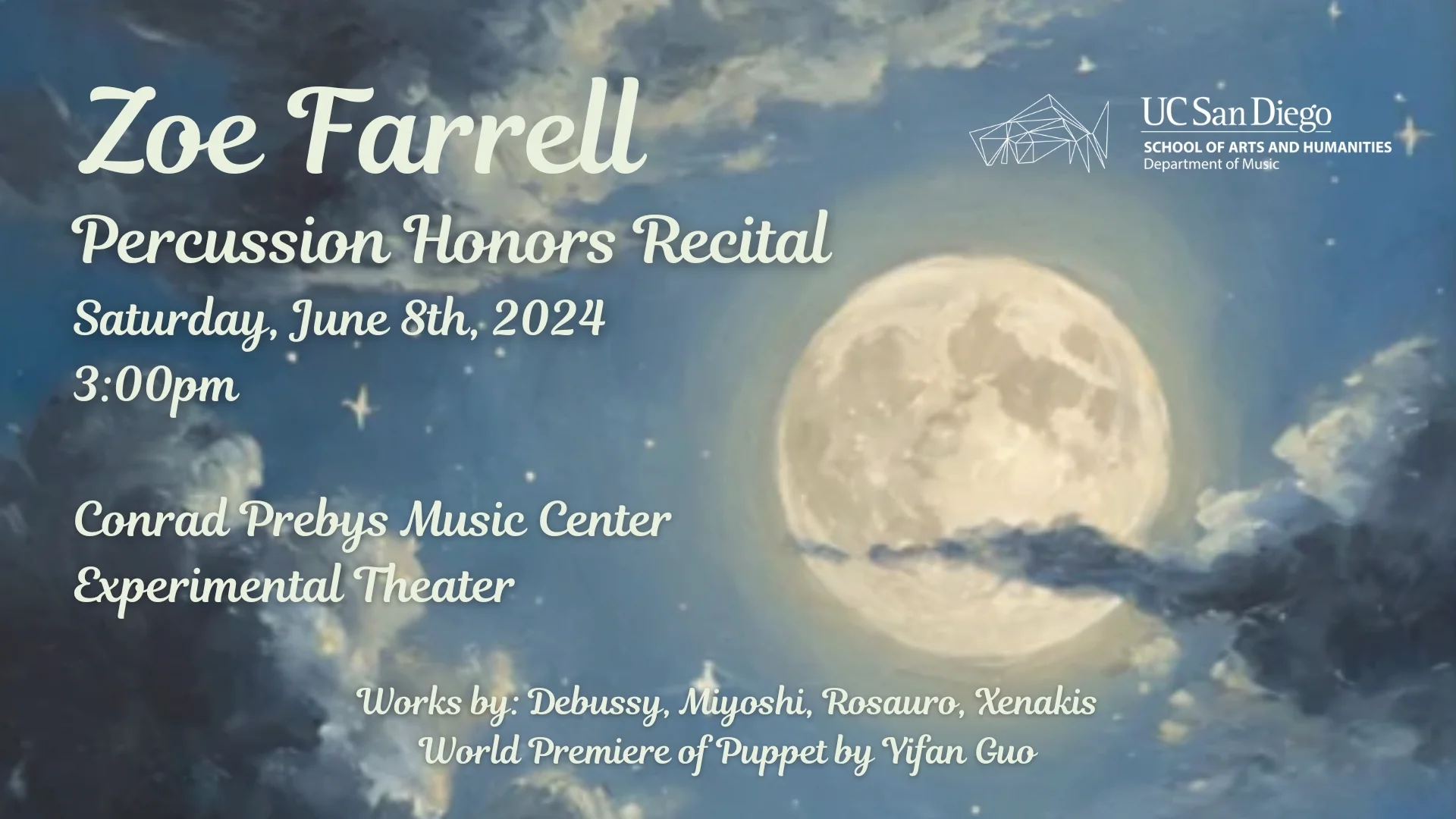 Undergraduate Honors: Zoe Farrell, percussion - June 8th, 2024 on Vimeo