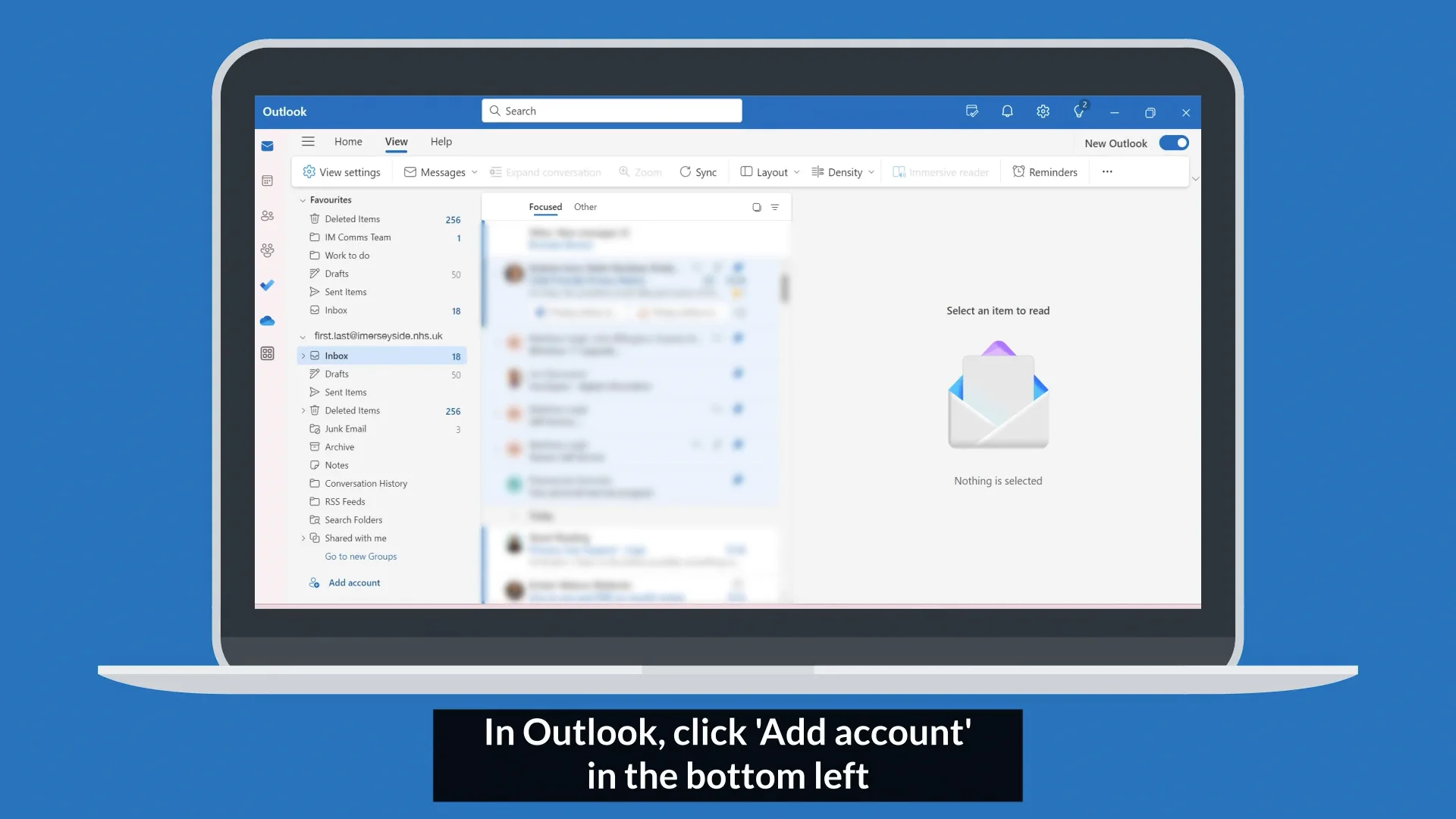 Adding NHS.net to NEW Outlook