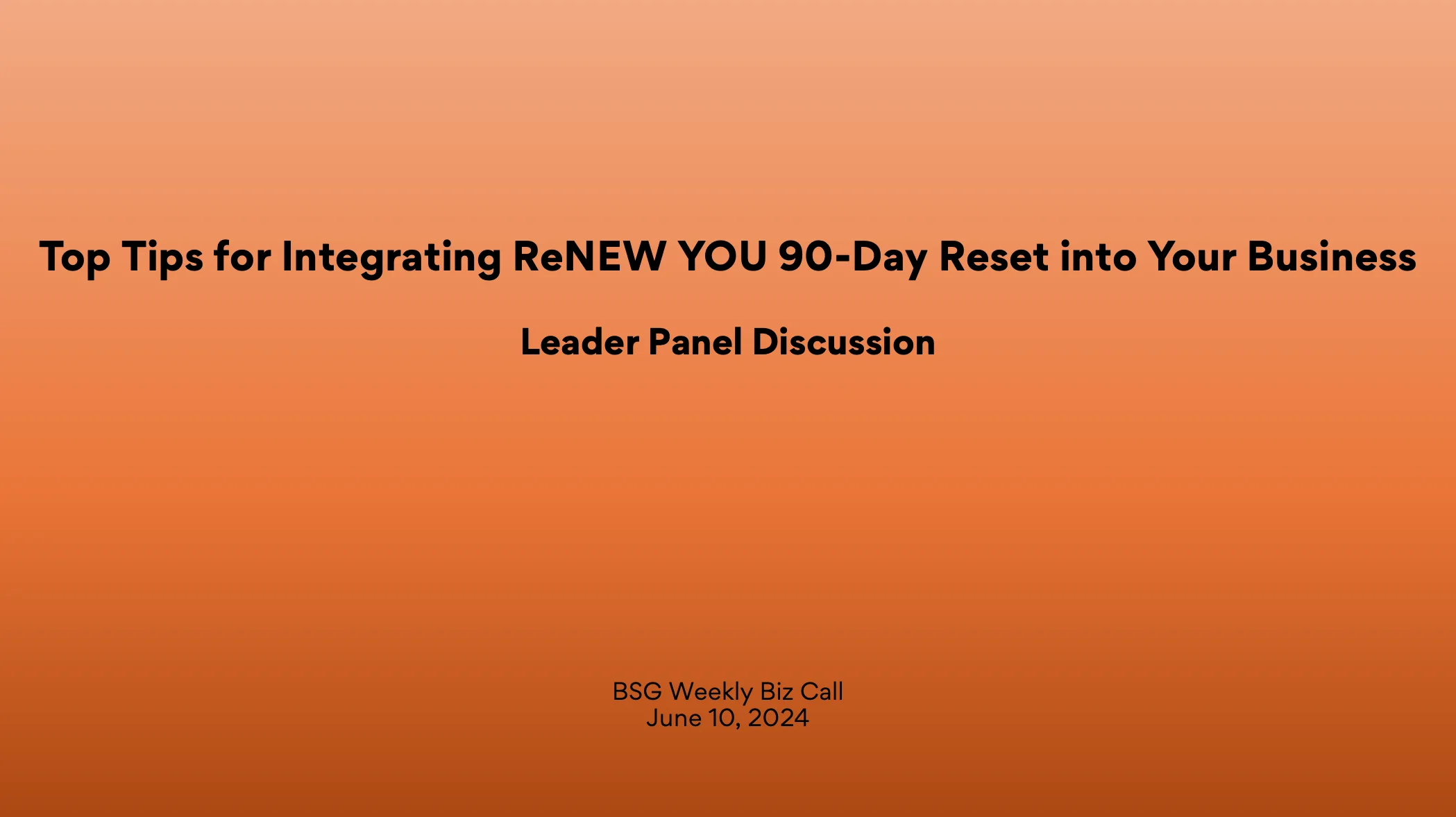 Top Tips for Integrating ReNEW YOU 90-Day Reset into Your Business on Vimeo