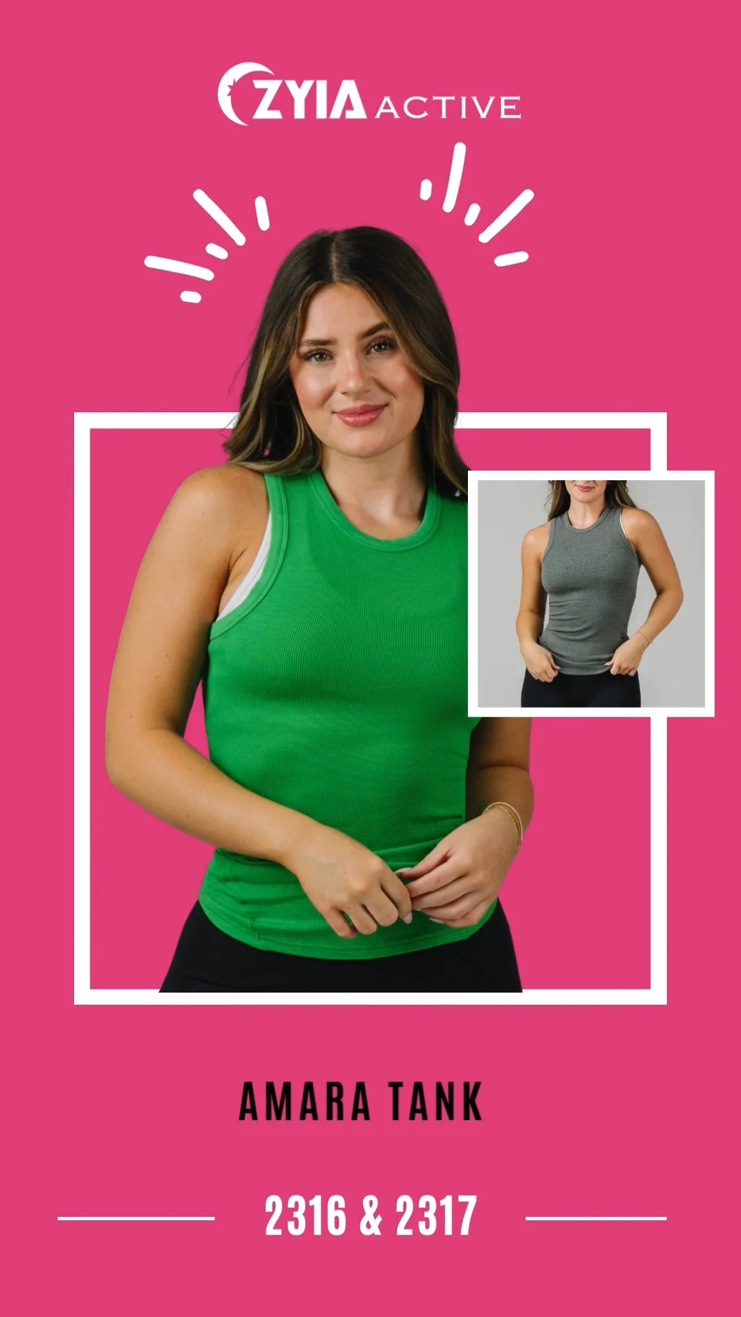 Amara Tank | Fairway #2316 | Gray #2317 | Red #2415