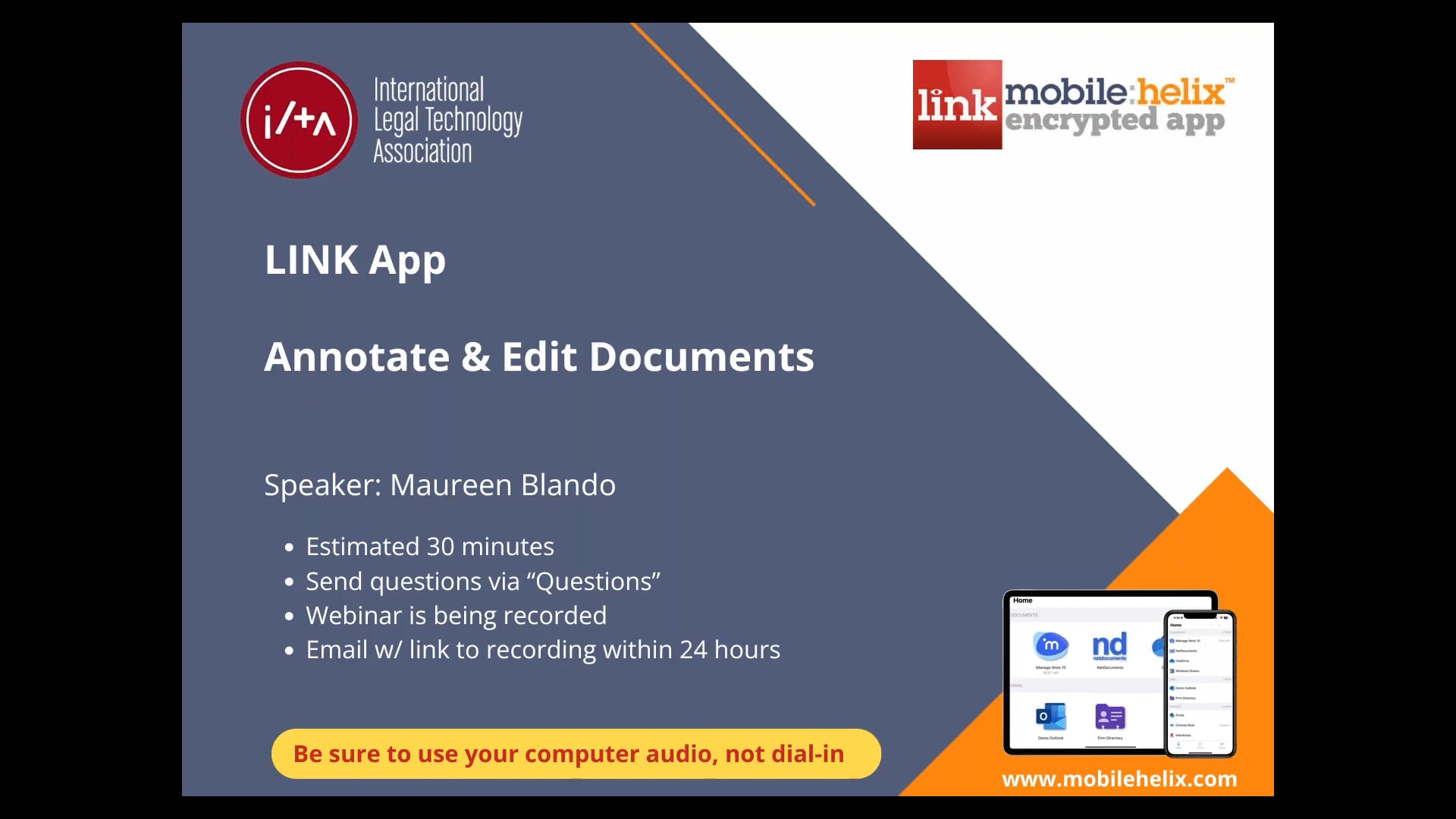 LINK App - iManage® How-to Videos & Tips - LINK App: Webinar Annotate & Edit Documents on Vimeo