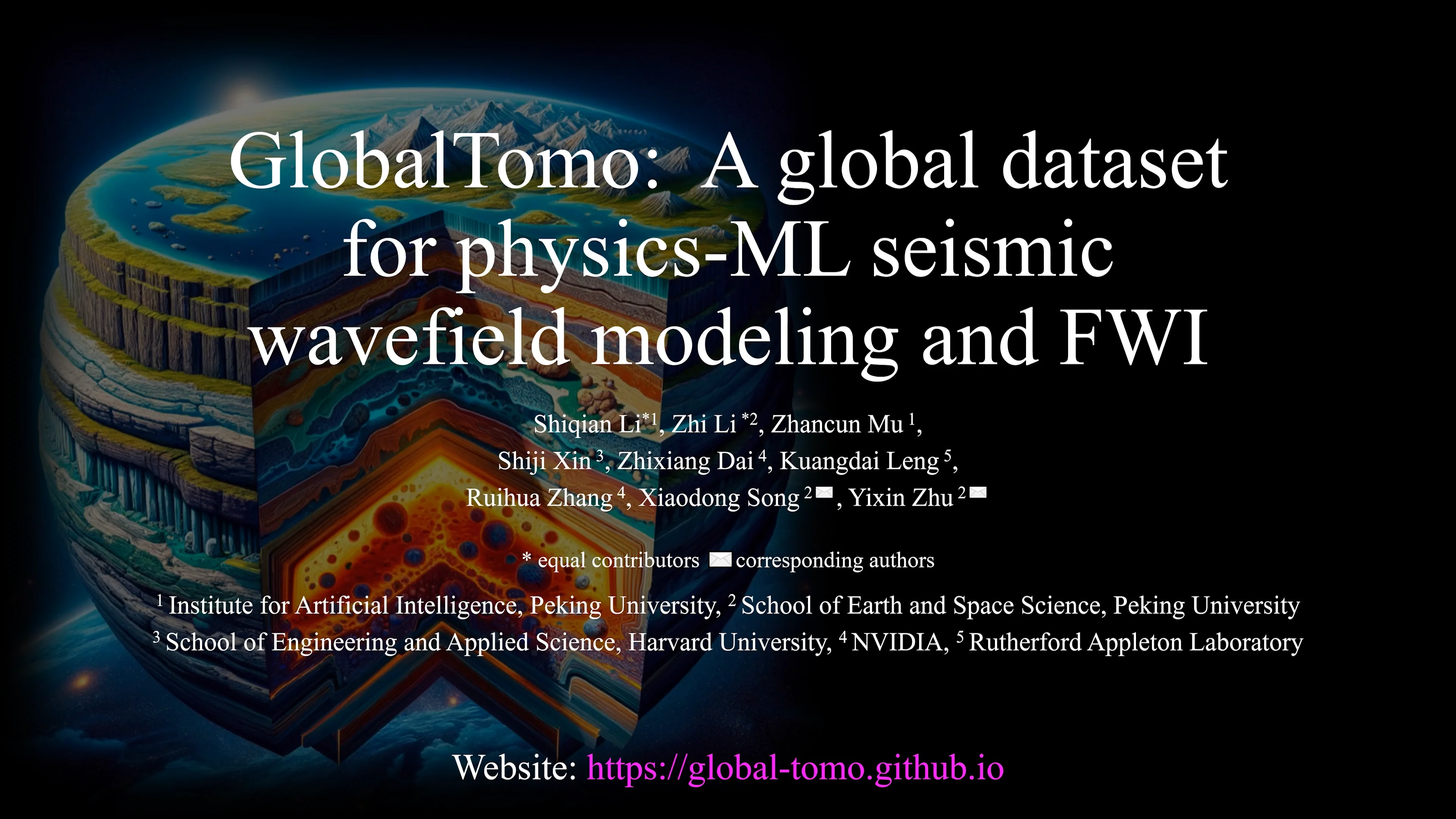 GlobalTomo: A global dataset for physics-ML seismic wavefield modeling and FWI
