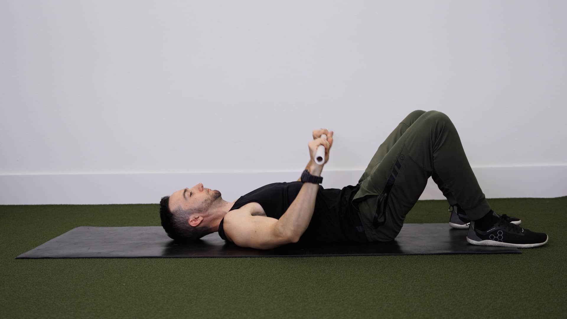Supine Shoulder Flexion with Dowel (Demo) on Vimeo