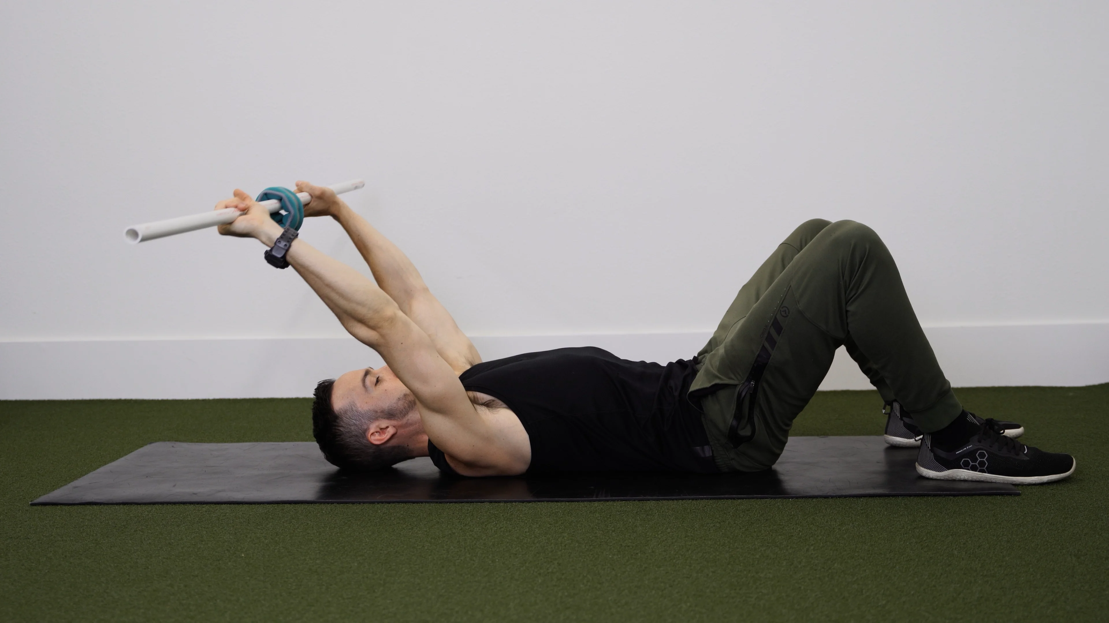 Weighted Supine Shoulder Flexion with Dowel (Demo)