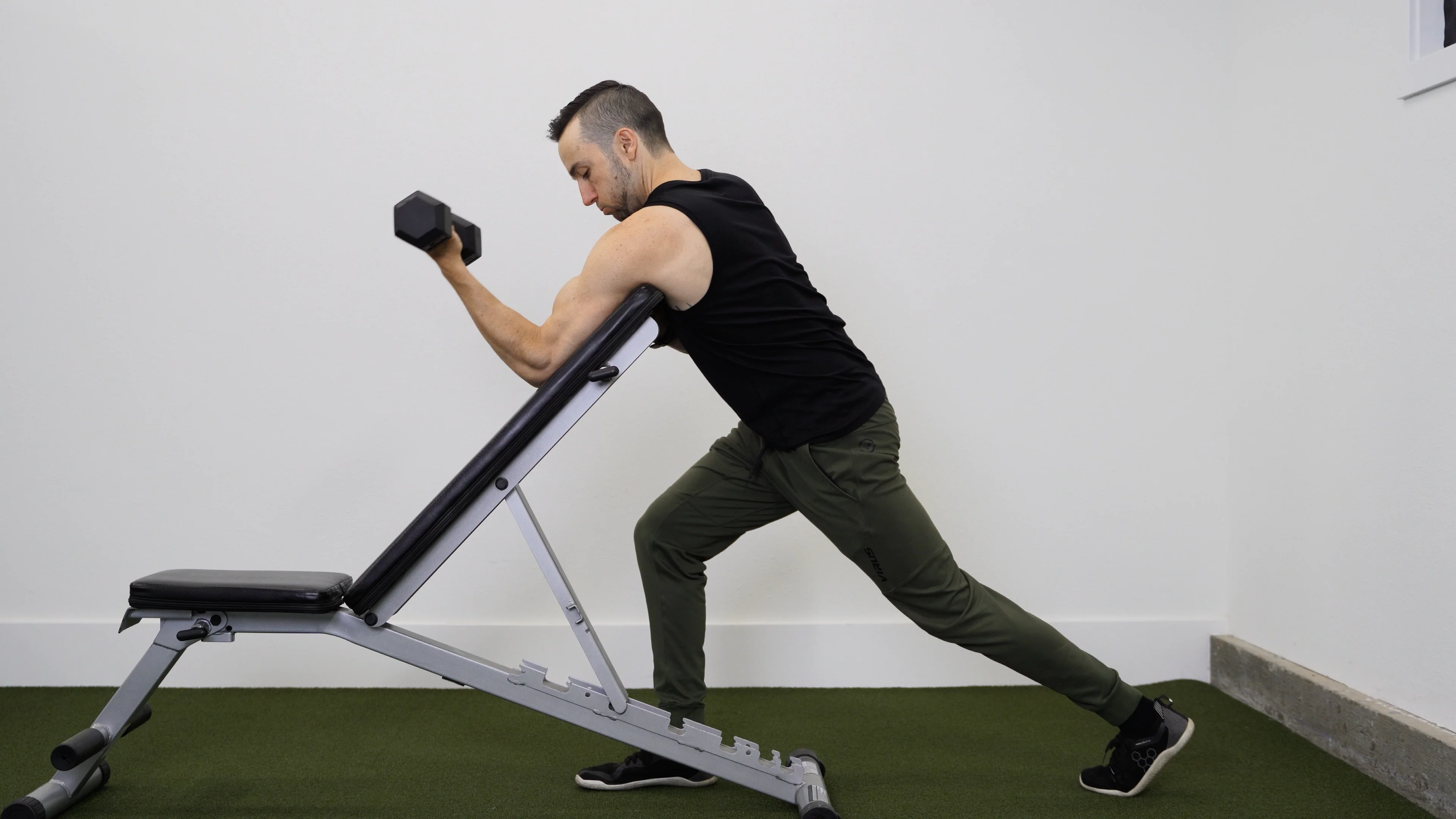 Standing Arm Supported Dumbbell Curl (Demo)