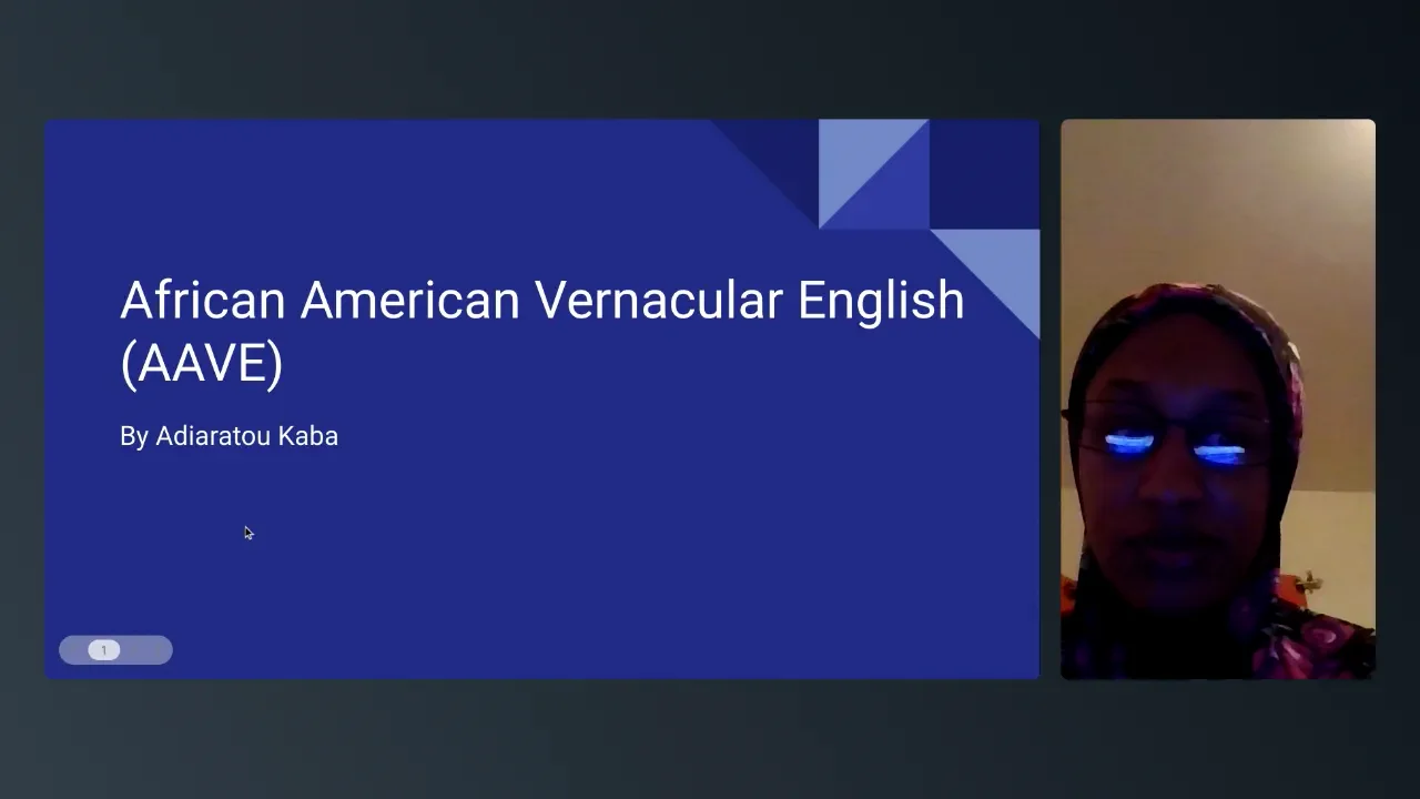 African American Vernacular English Presentation