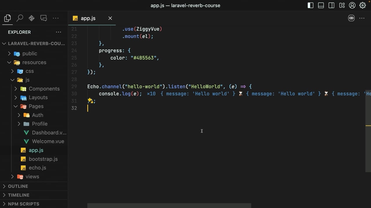 Listening to Laravel Reverb Events in Vue - A Vue.js Lesson From... Listening to Laravel Reverb Events in Vue - A Vue.js Lesson From...