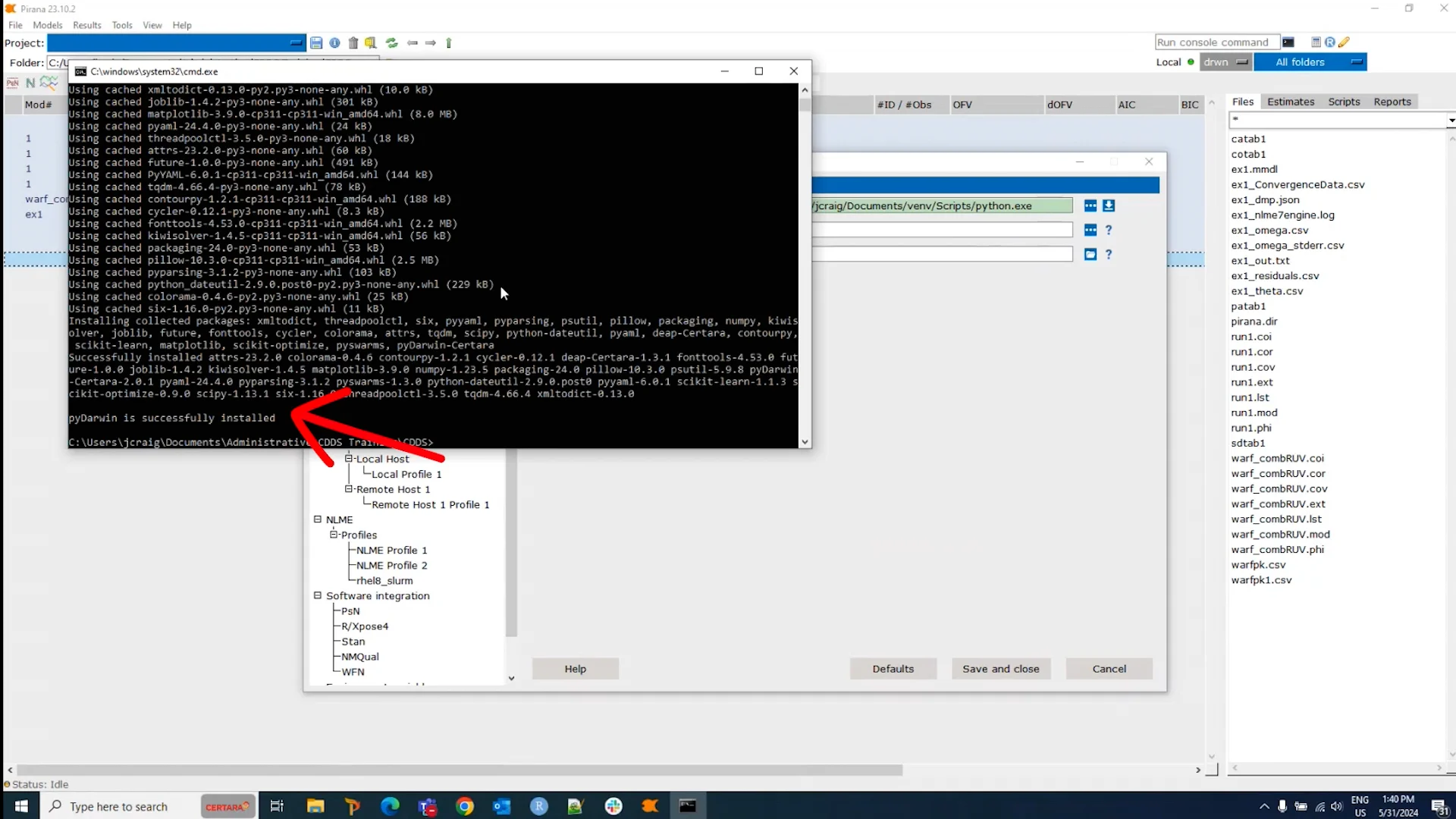 Pirana Darwin Install - Part 2 - PyDarwin-Public