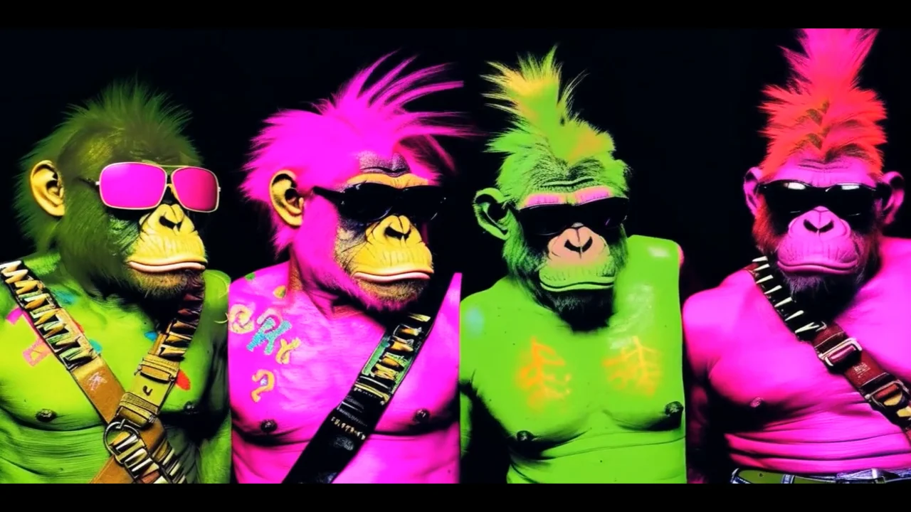 원숭이 펑크 ⎮ APE PUNK (AI-GENERATED MUSIC VIDEO) on Vimeo