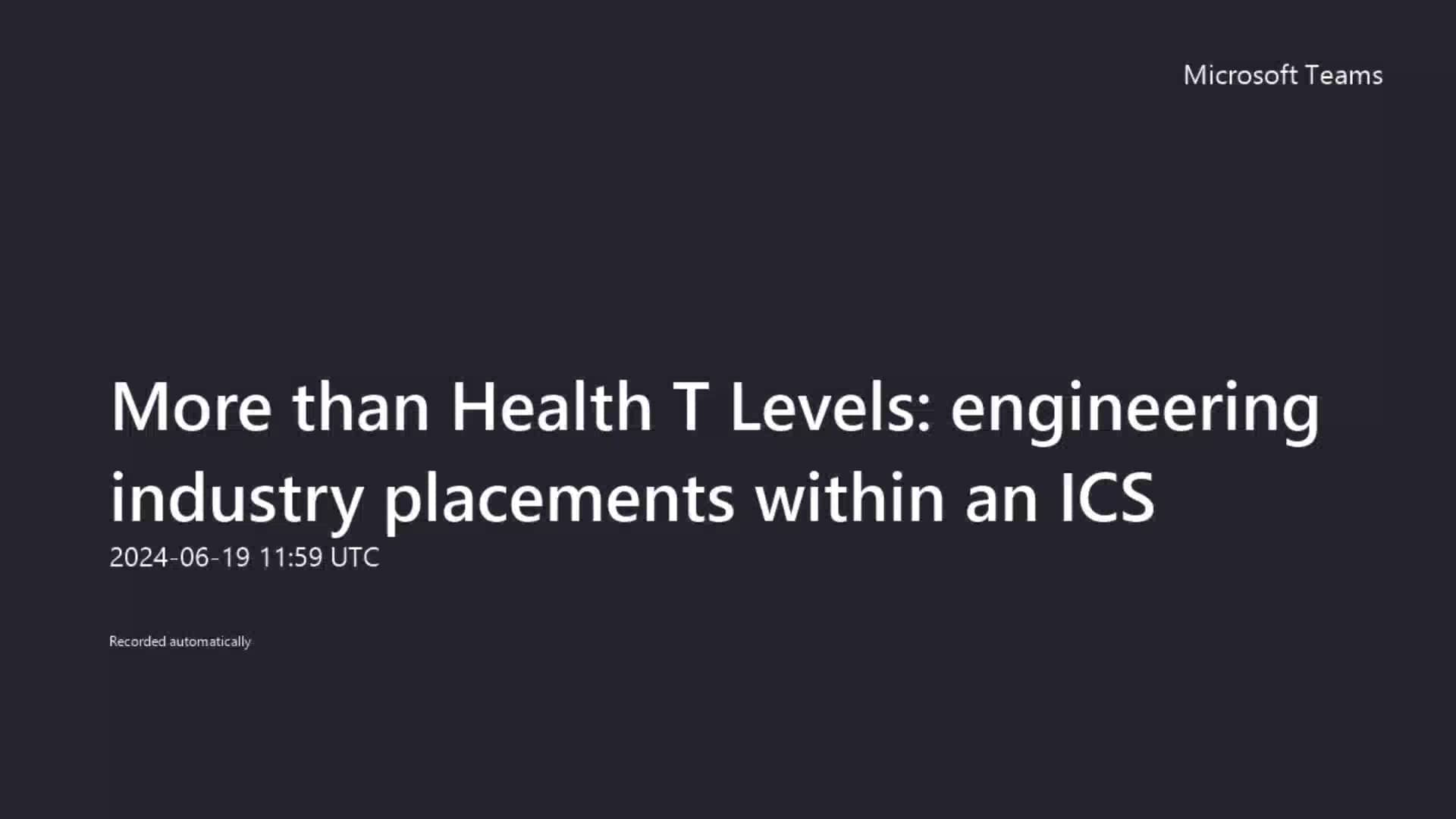 Engineering Industry Placements within an ICS on Vimeo